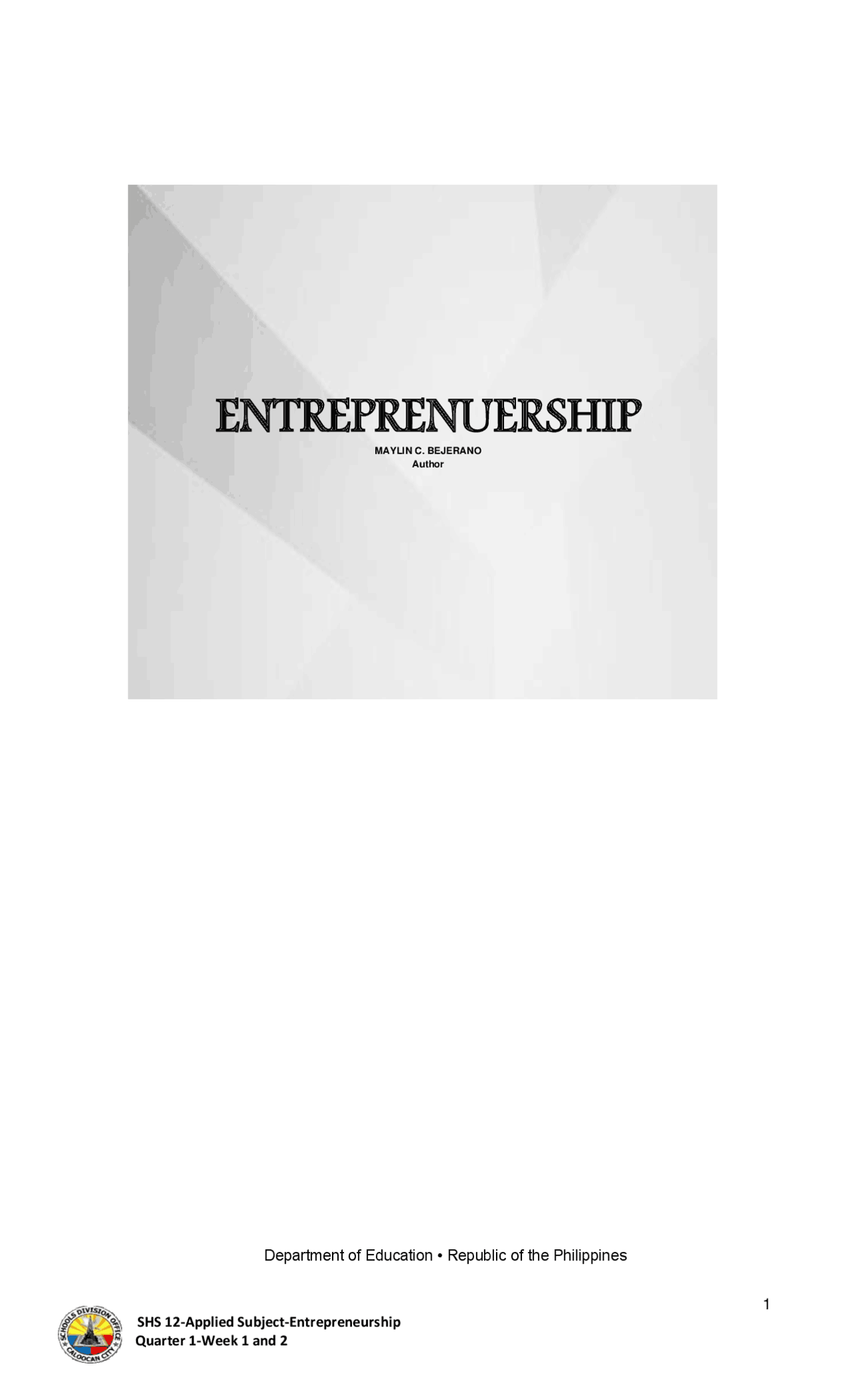 Entrepreneurship Module 1 Assignments Computer Science Docsity