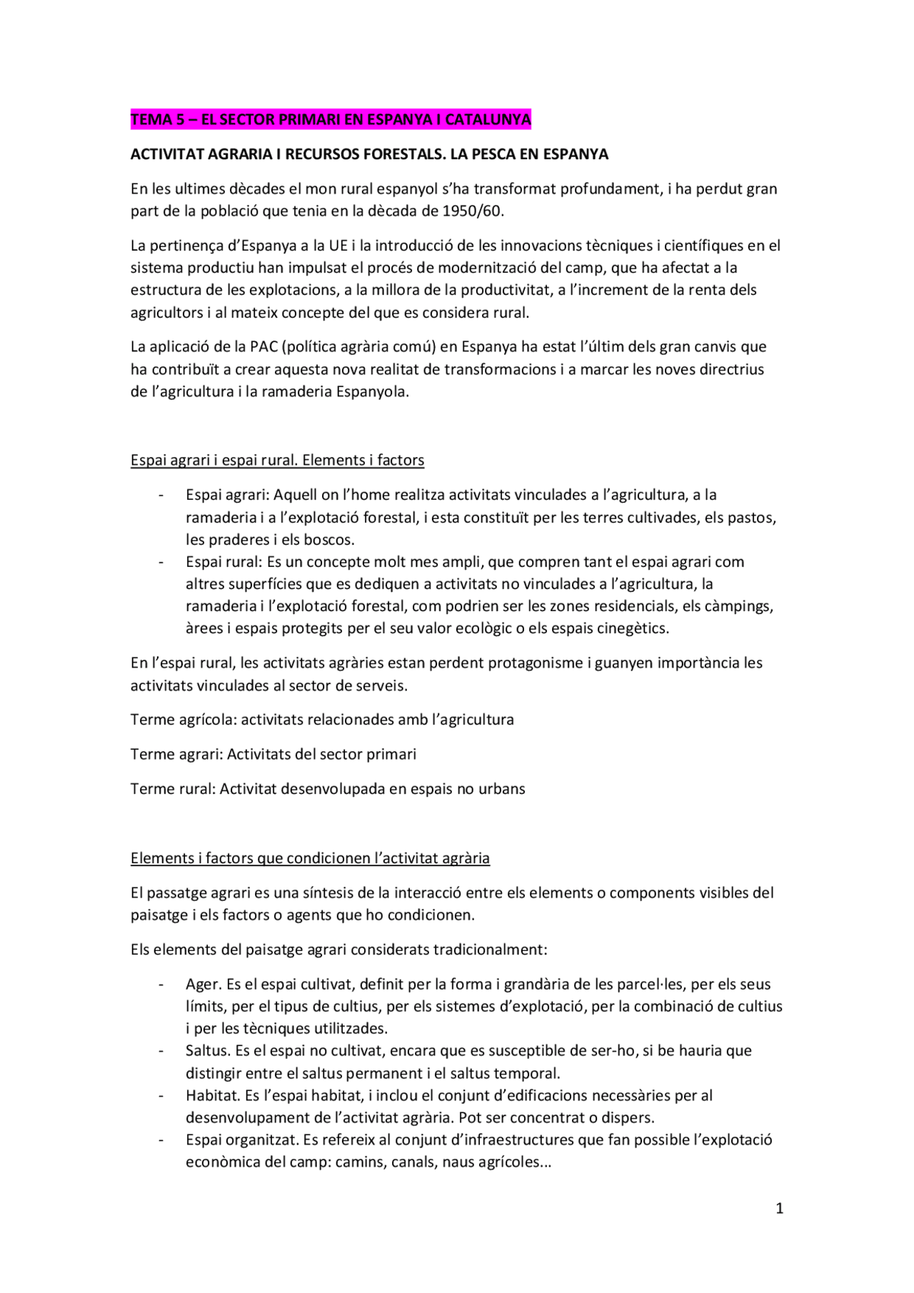 Geografia Selectivitat Docsity