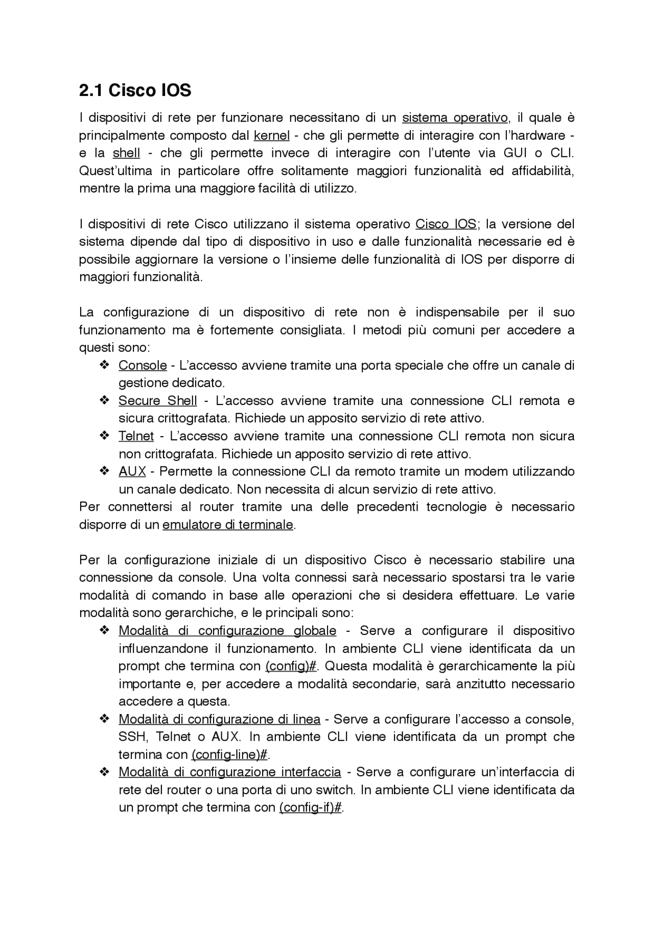 Cisco Ccna 1 Capitolo 2 Docsity