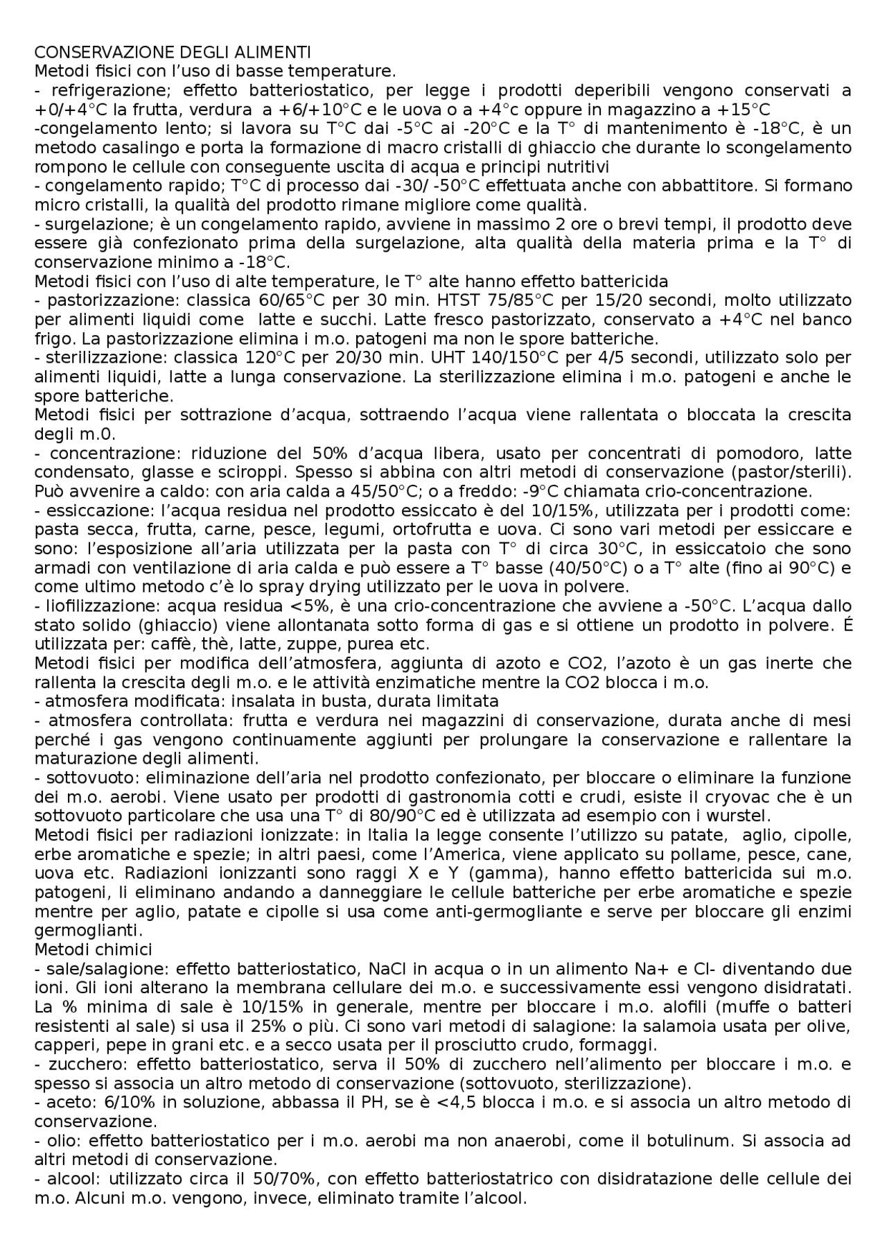 Scienze Degli Alimenti Programma Di 5 Docsity