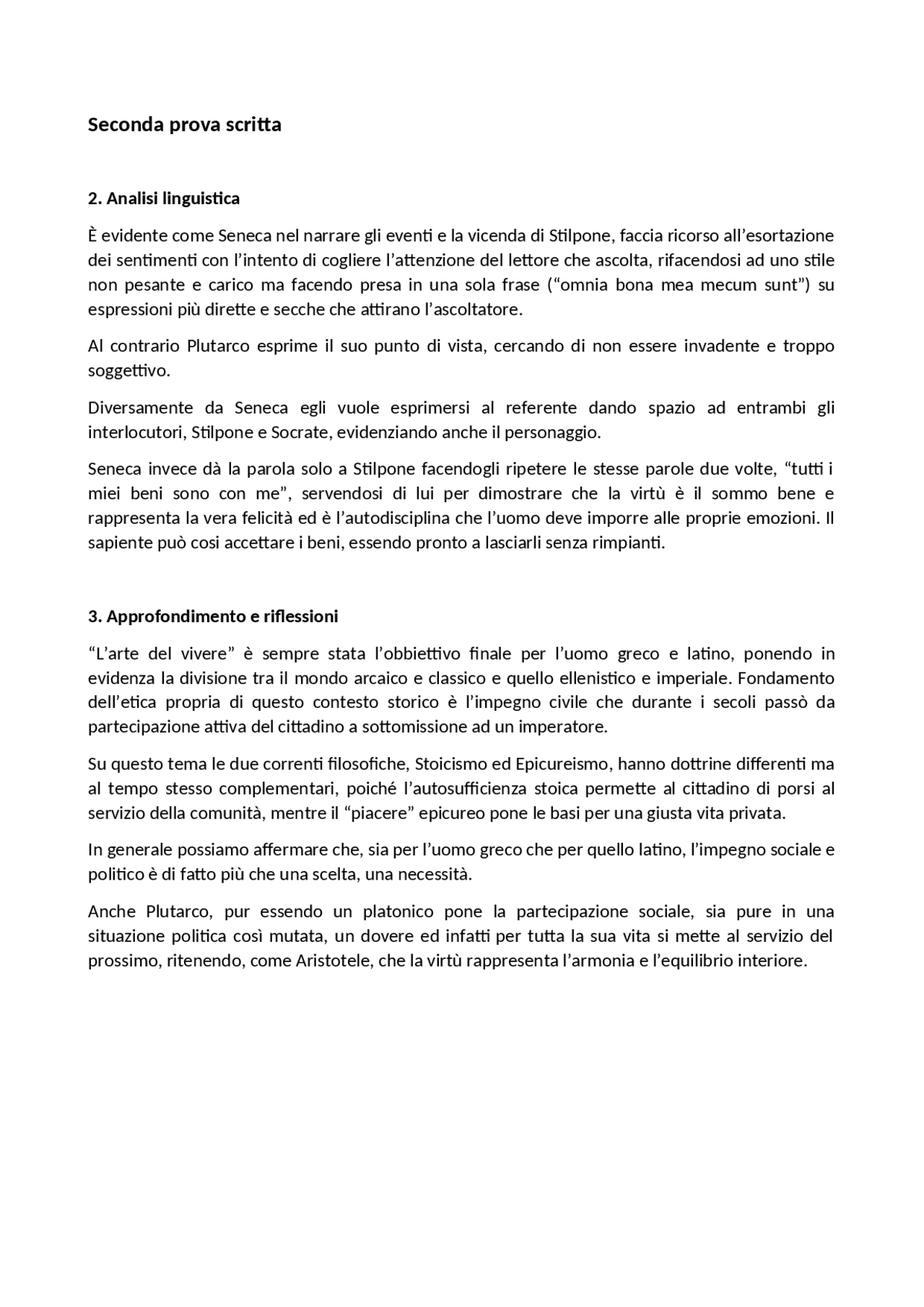 Seconda Prova Scritta Latino Docsity