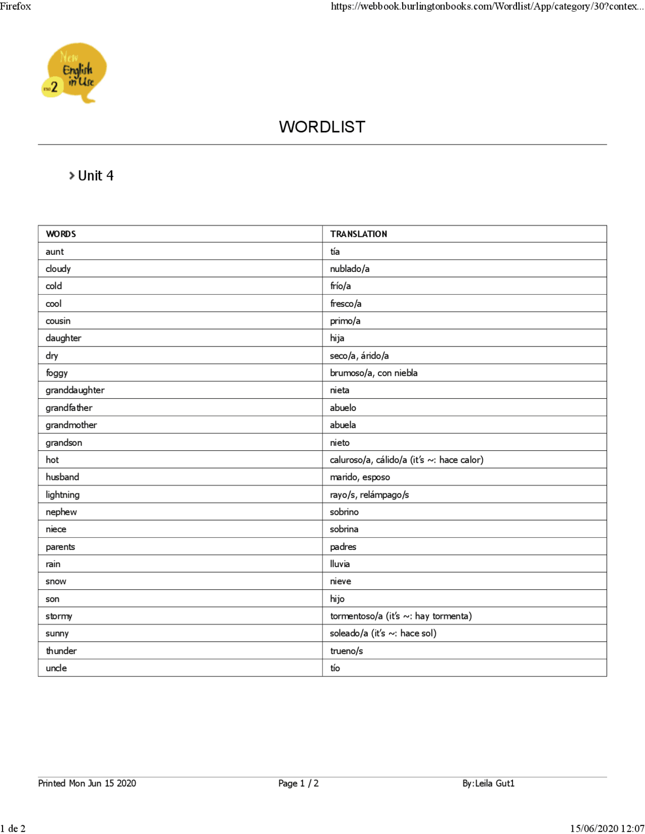 Apuntes vocabulario de ingles para estudiar - Docsity
