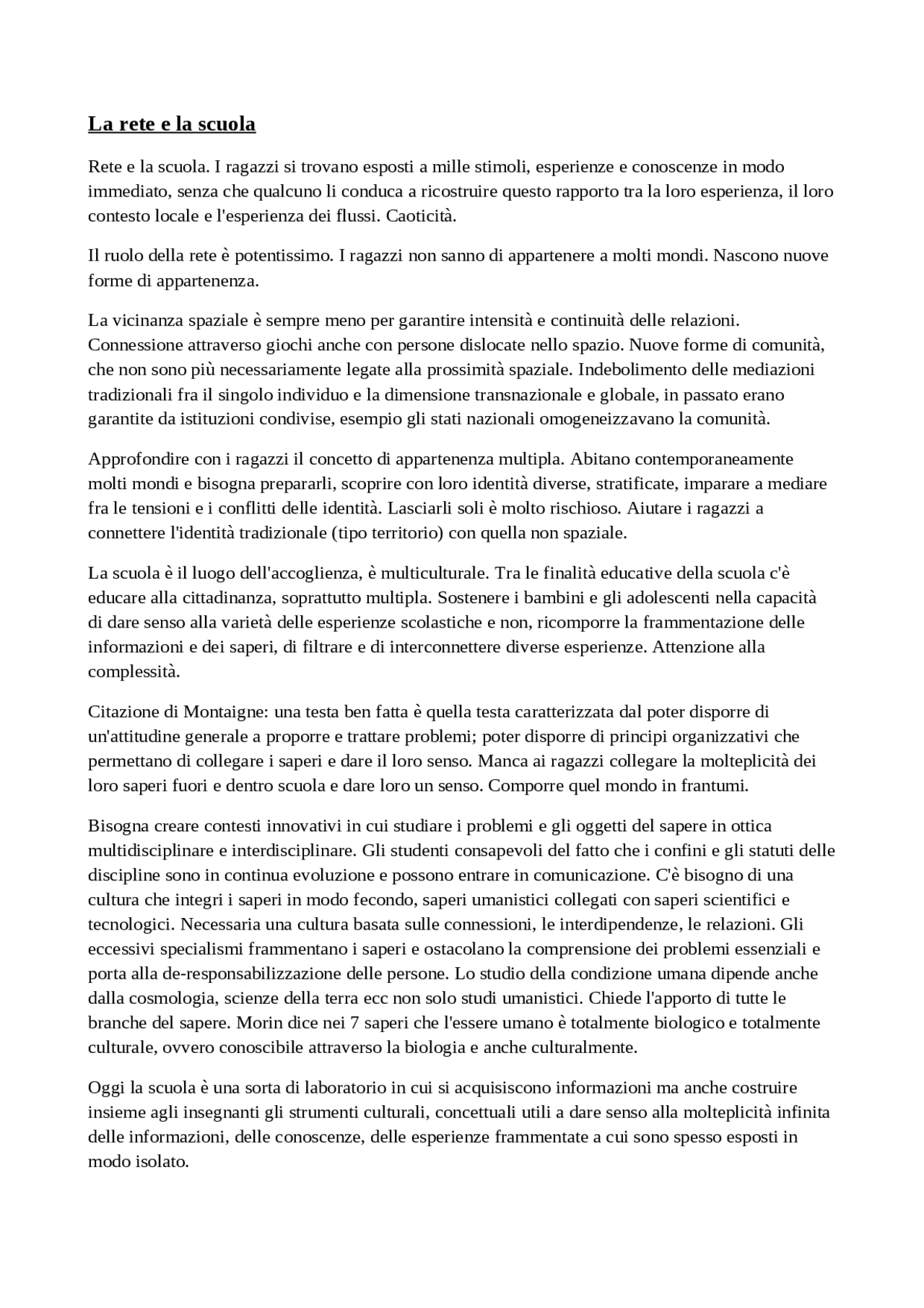 Appunti Di Epistemologia Delle Scienze Pedagogiche Docsity