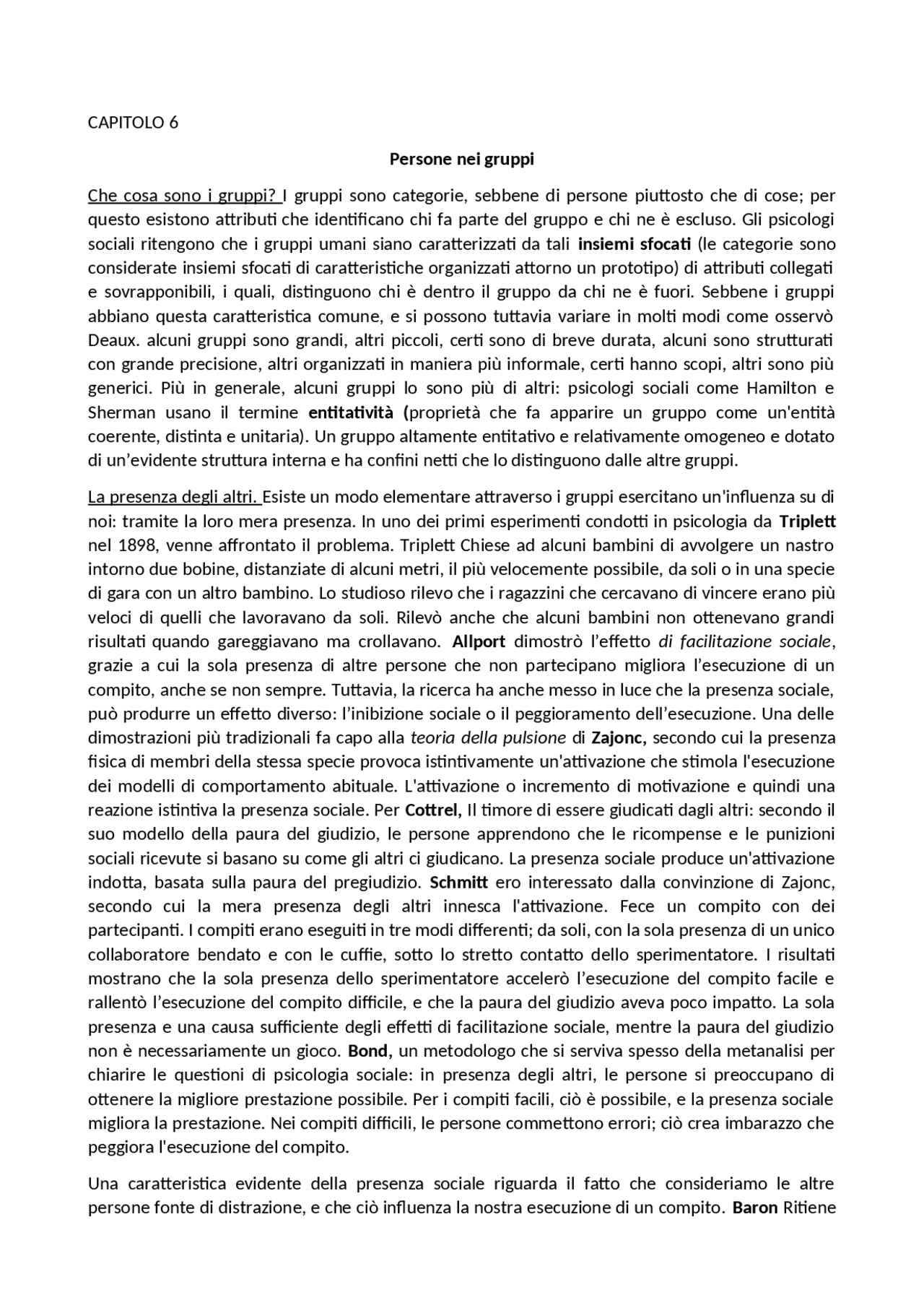Capitoli Psicologia Sociale Docsity