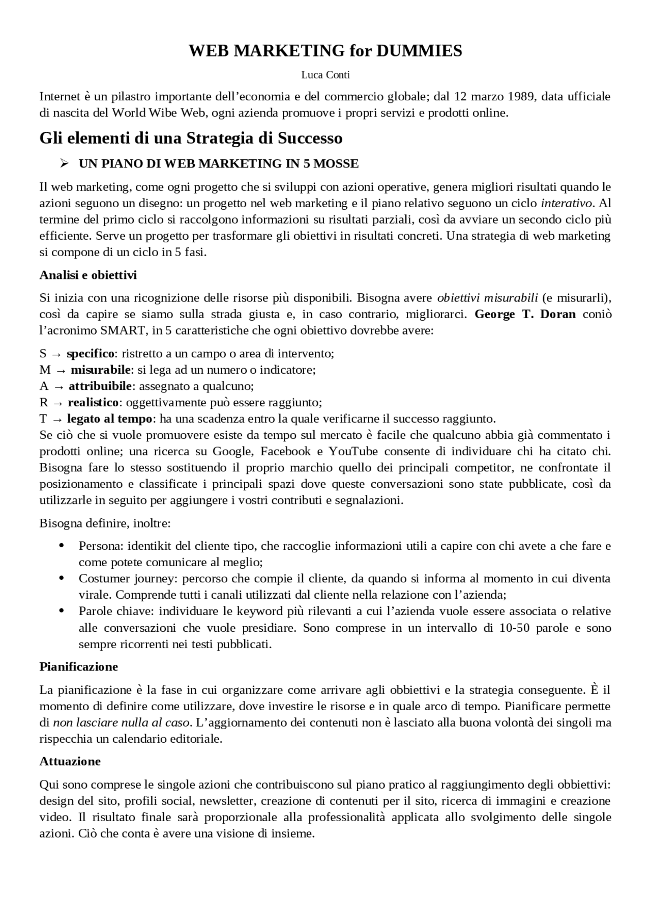 Riassunto Di Web Marketing For Dummies Jan Zimmerman Docsity