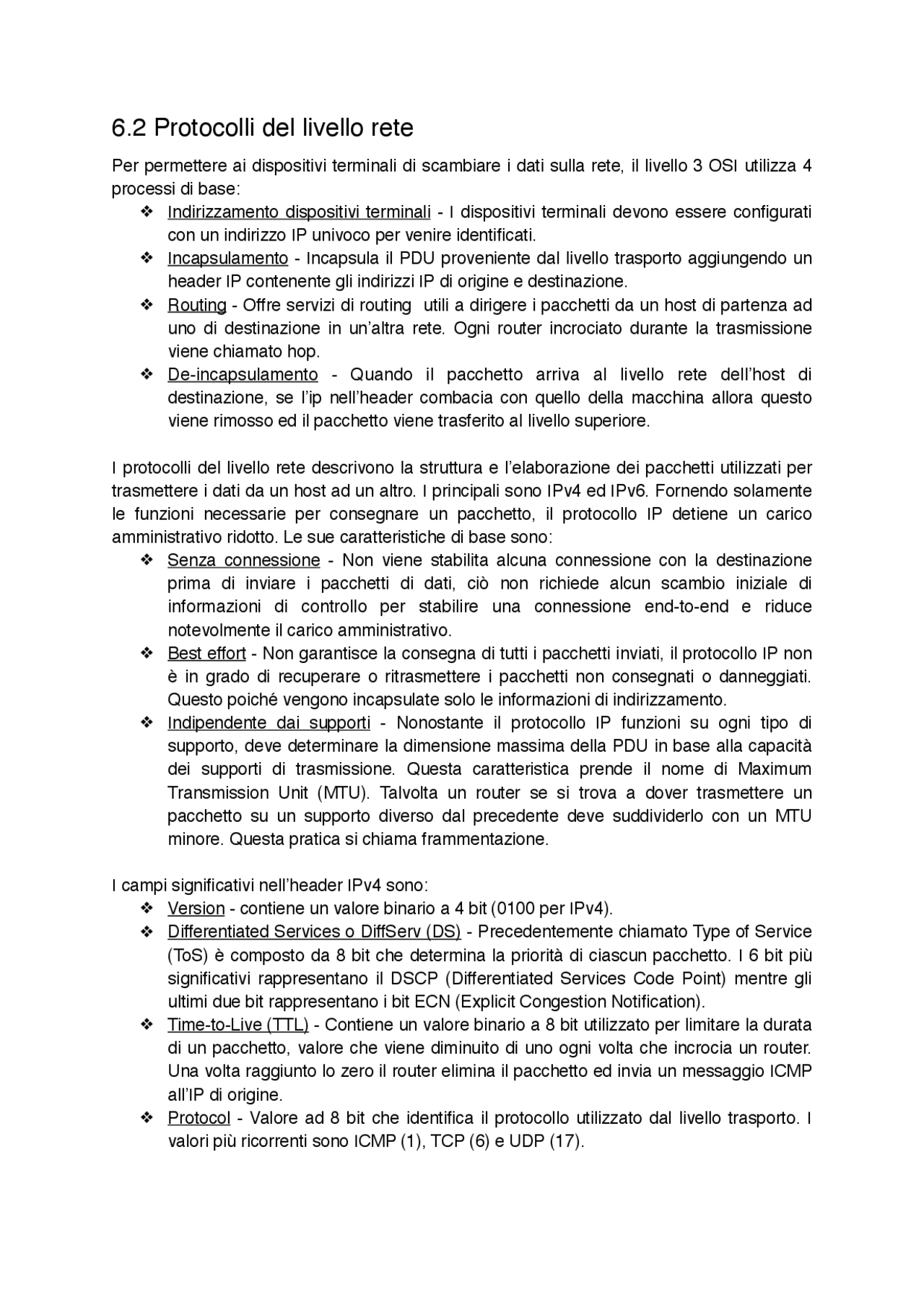 Cisco Ccna 1 Capitolo 6 Appunti Di Informatica Docsity