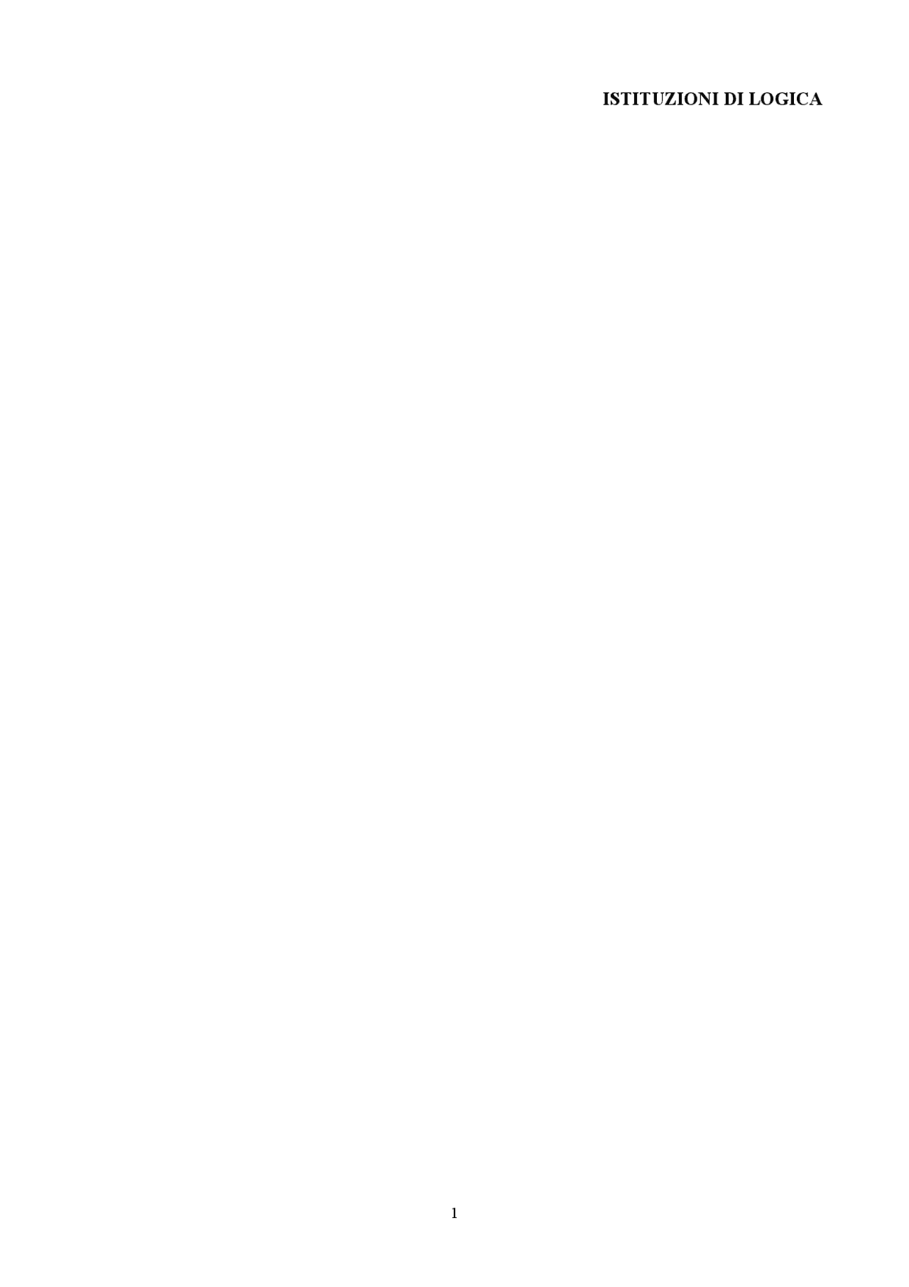Istituzioni Di Logica Docsity