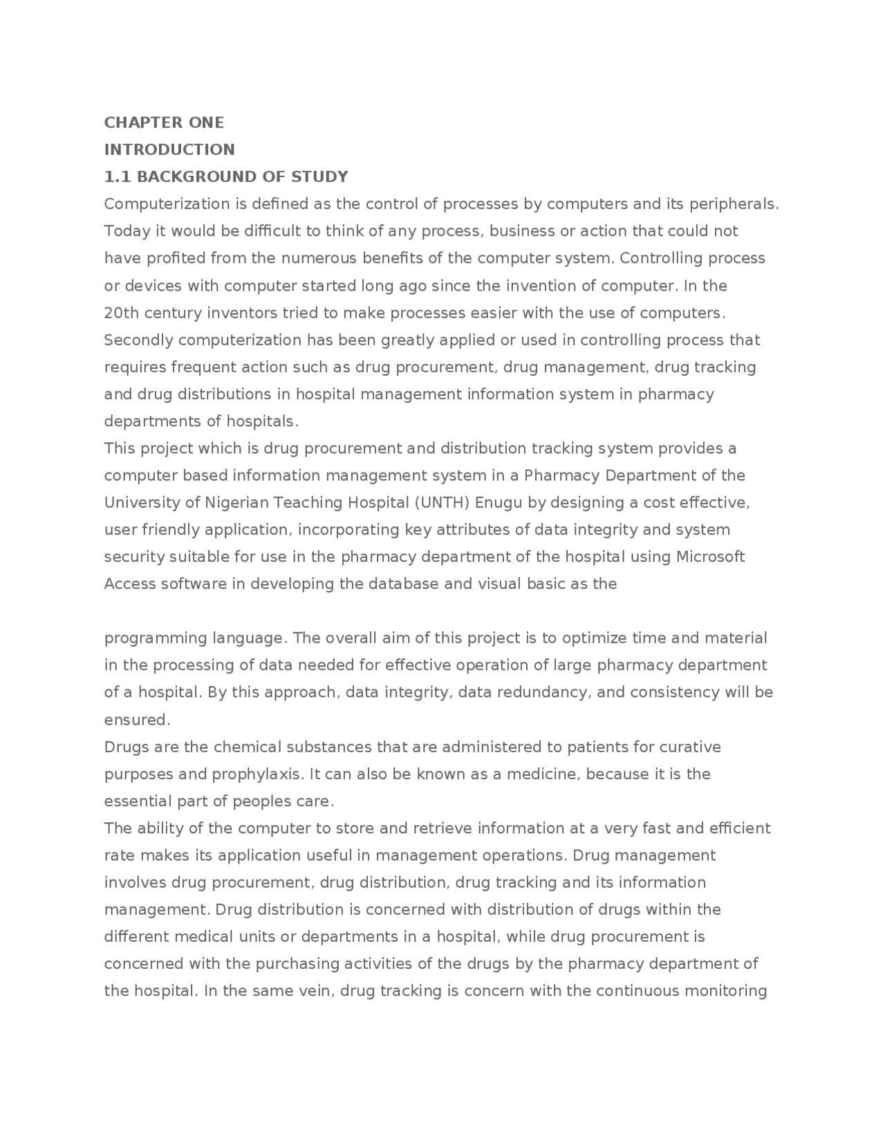 Design And Implementation Of Drug Docsity