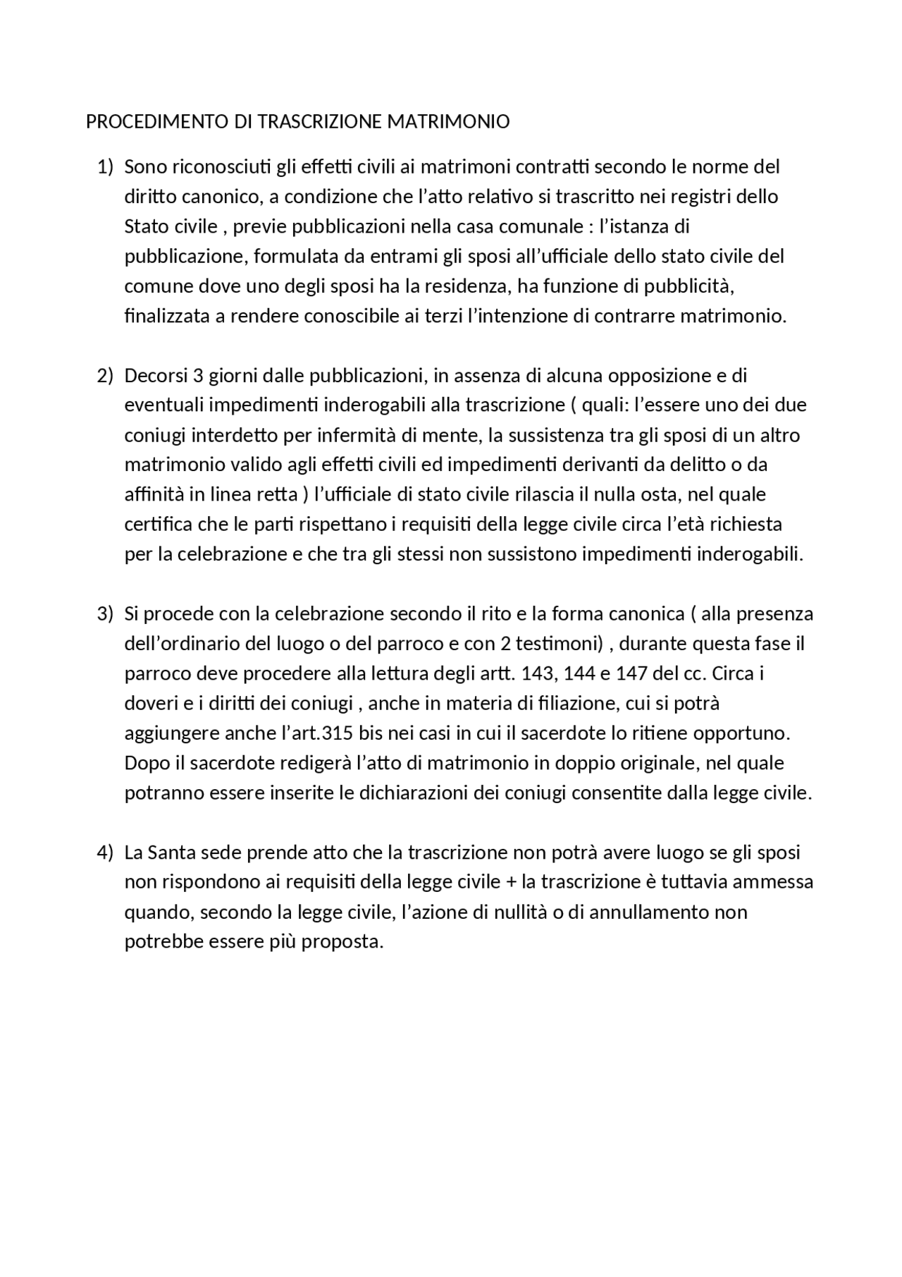 Schema Sul Procedimento Di Trascrizione Del Matrimonio Dispense Di