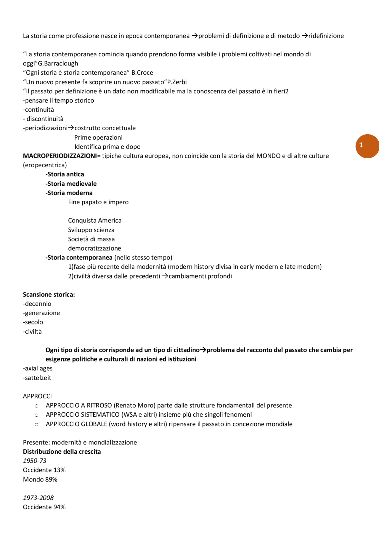 Storia Contemporanea Docsity
