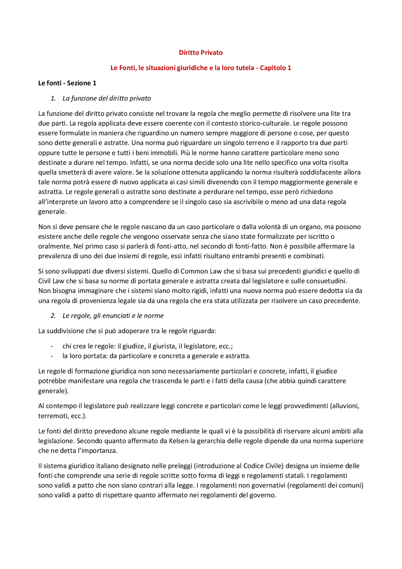 Riassunto Diritto Privato Calvo Ciatti Càimi Unito Docsity