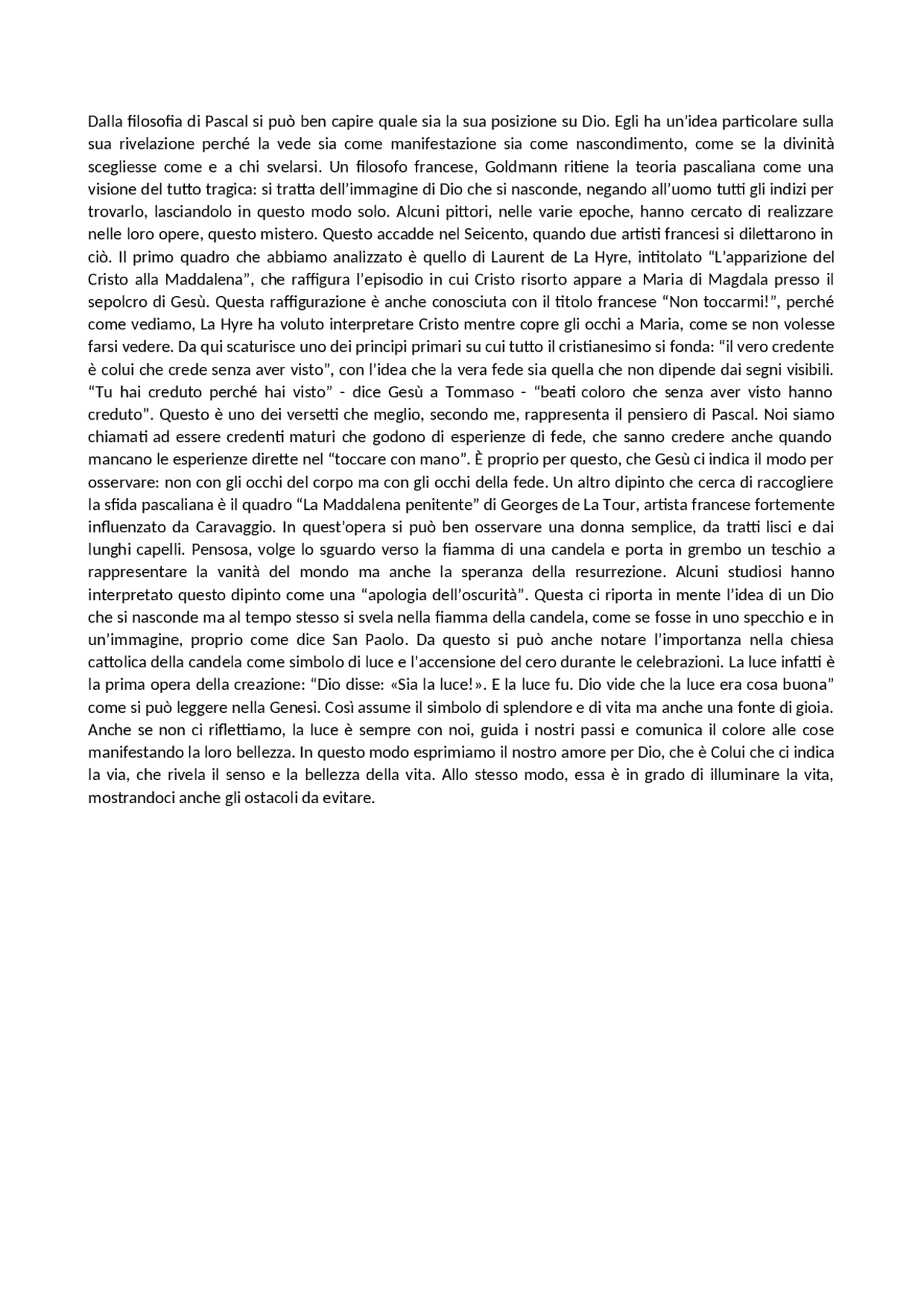 Pascal E Il Dio Nascosto Docsity