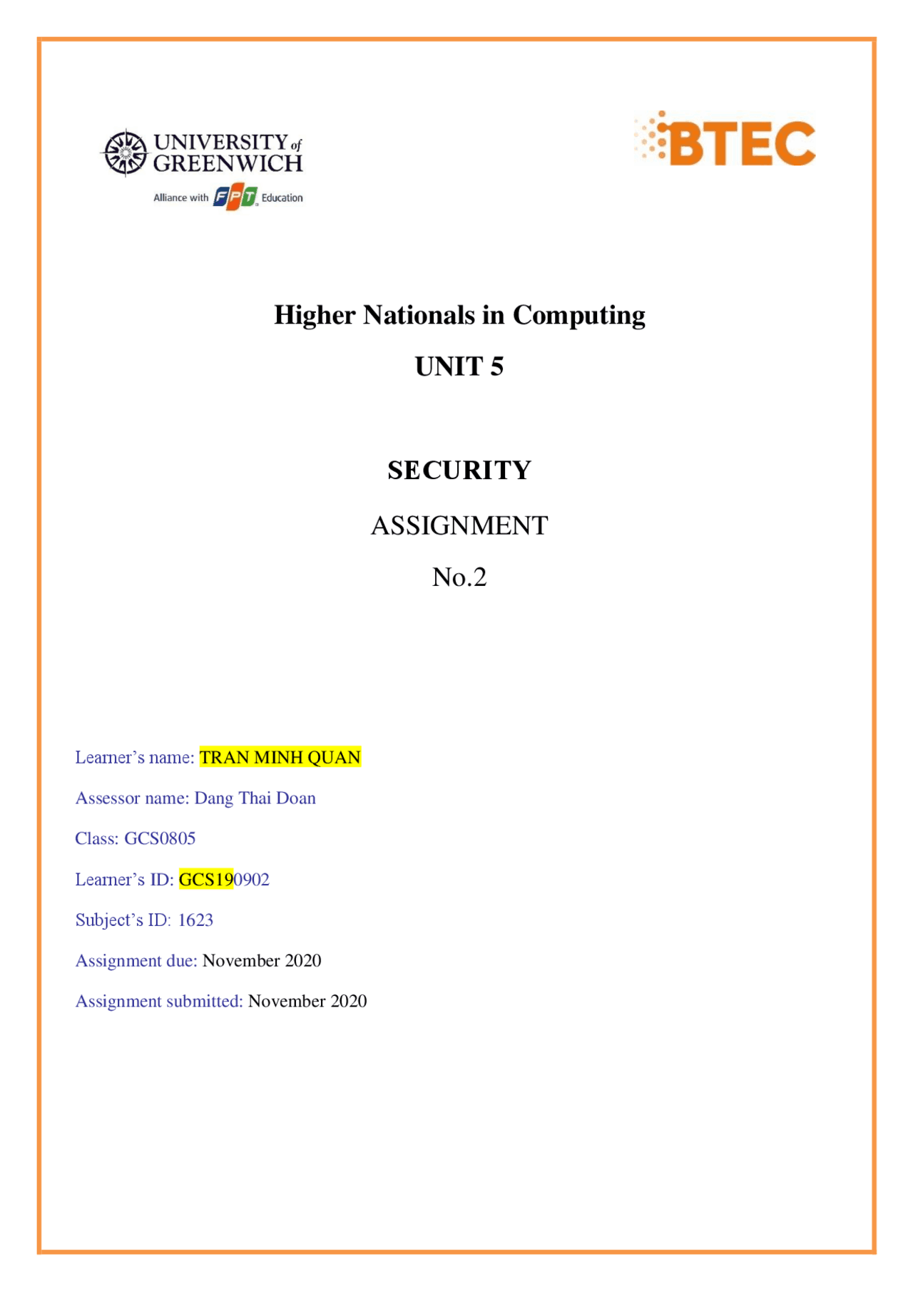 Assigment 2 Security Docsity