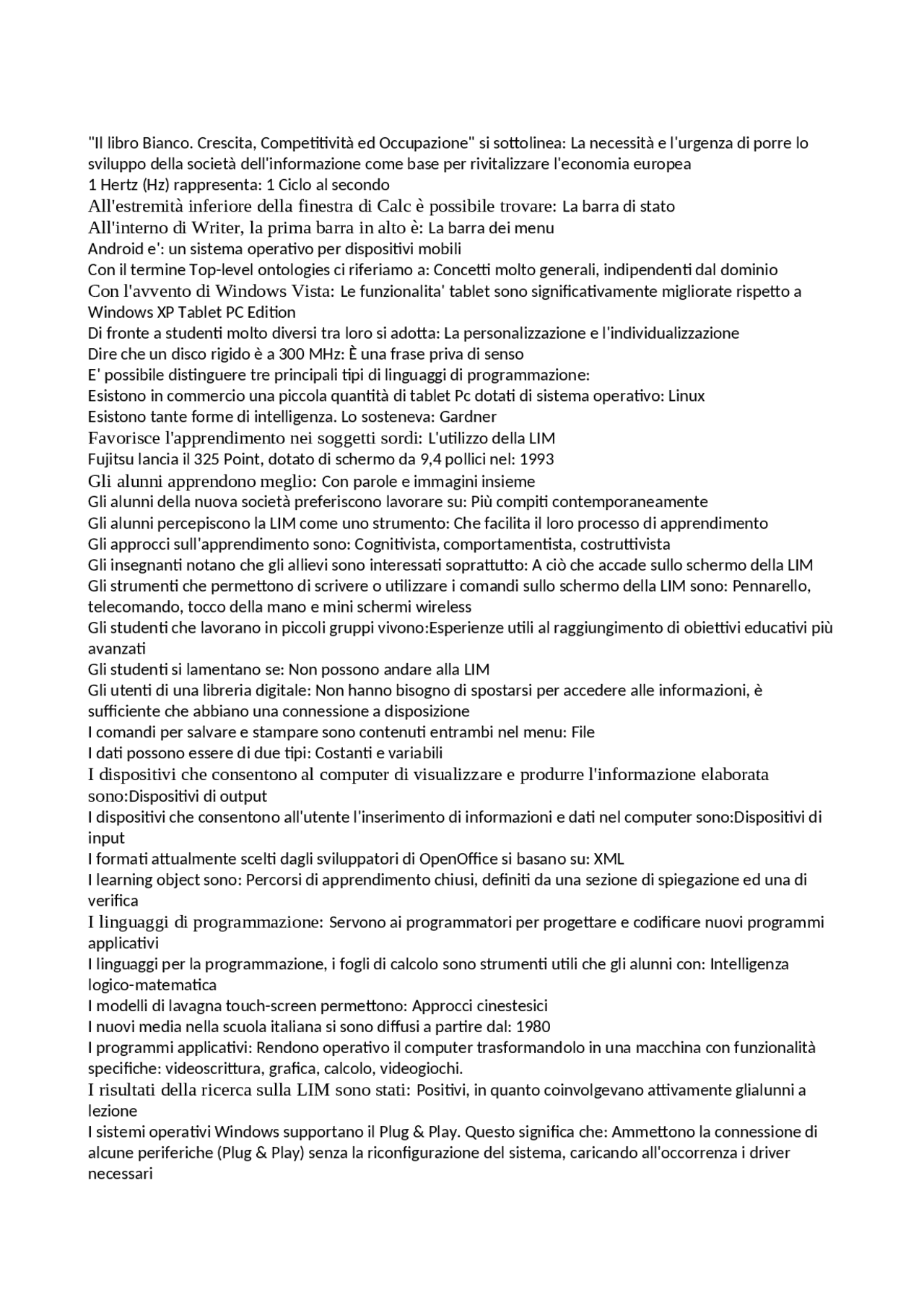 Informatica Esercizi Docsity