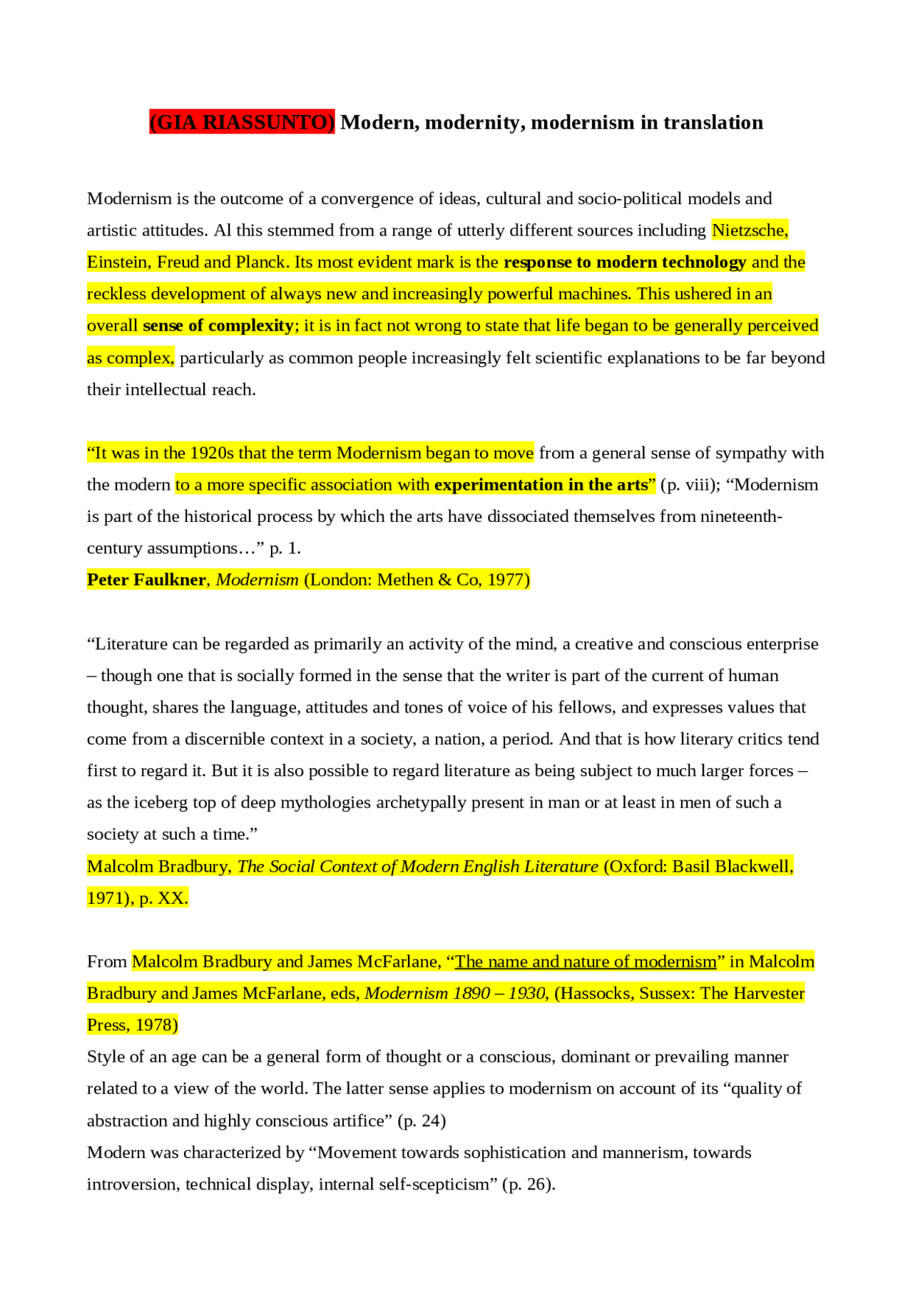 Modern Modernity And Modernism Docsity