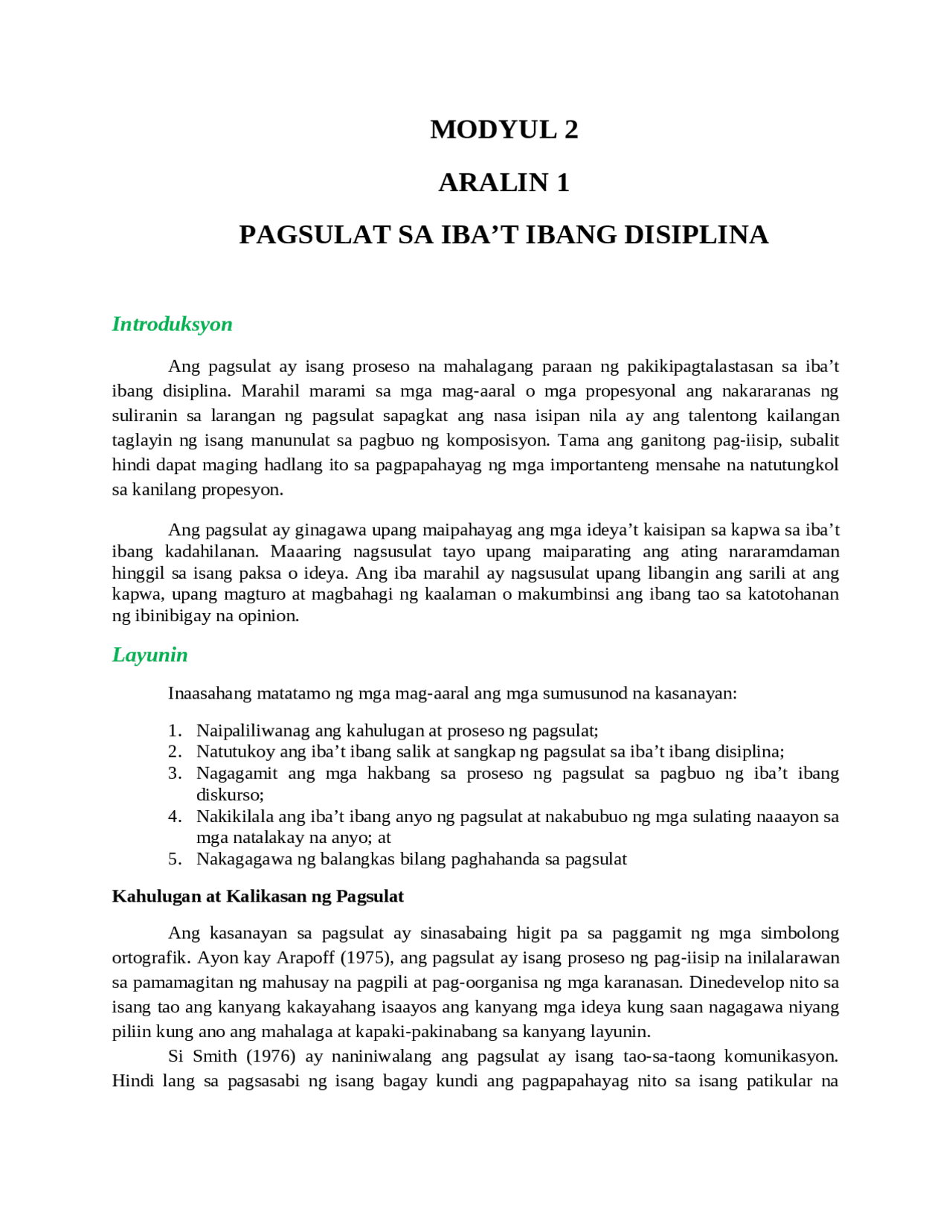 Filipino 2 Activities Given 3 67 Docsity