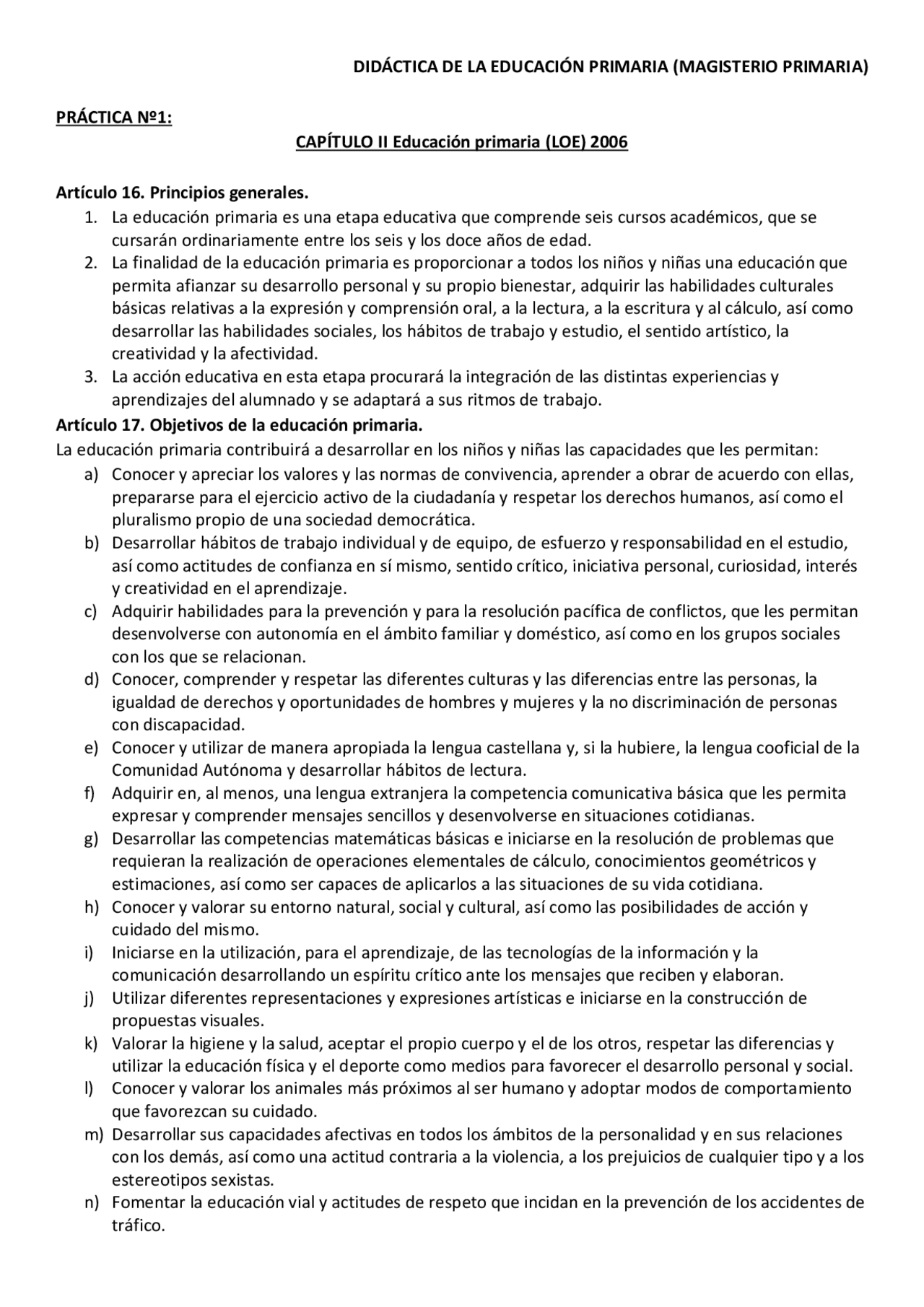 DIDÁCTICA DE LA EDUCACIÓN PRIMARIA (MAGISTERIO PRIMARIA) - Docsity