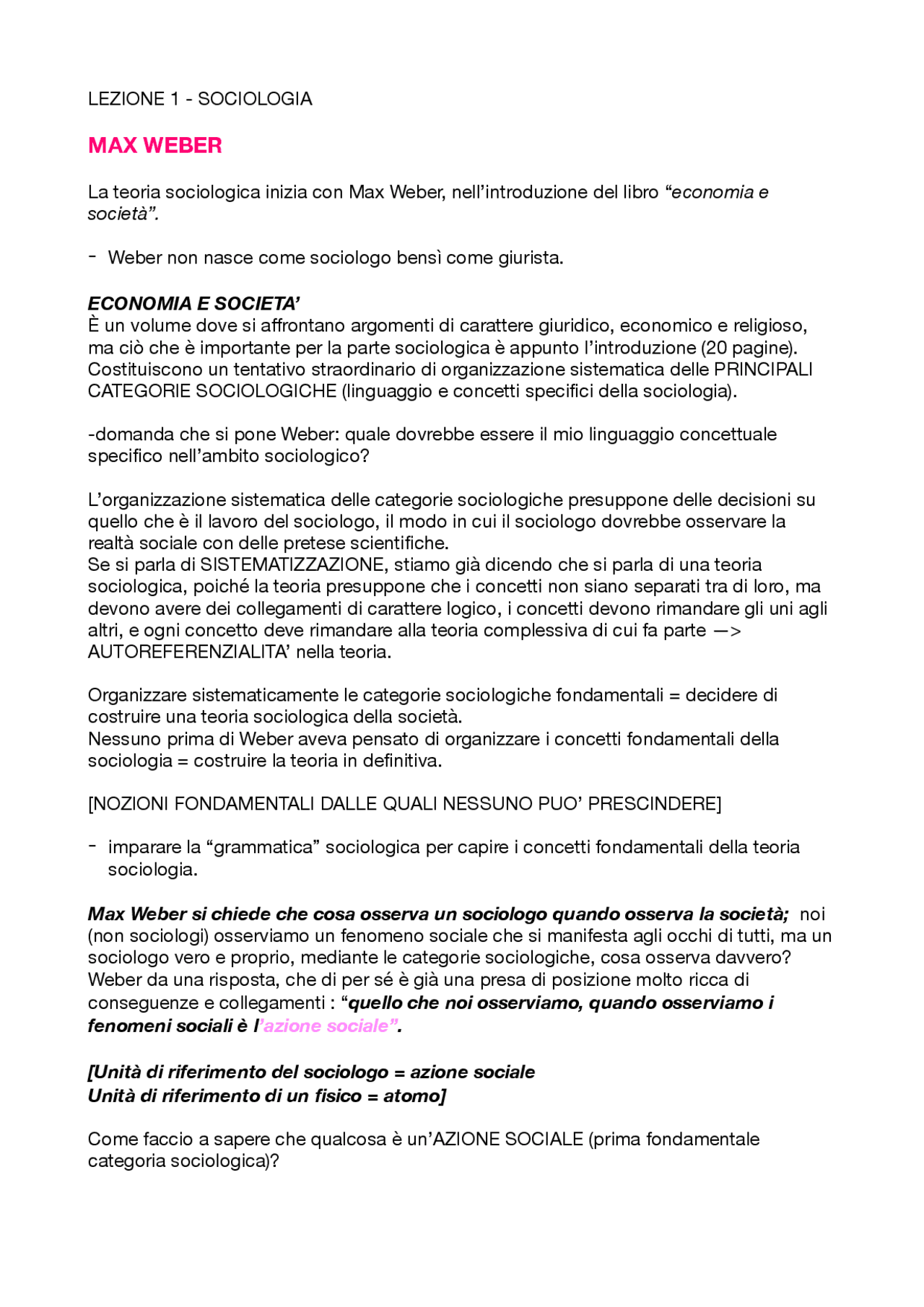 Lezione 1 Sociologia Sco Unimore Docsity