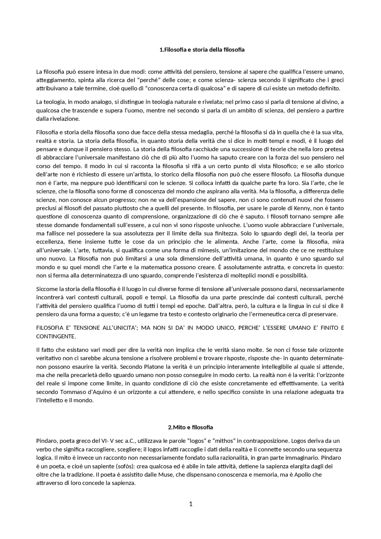 Riassunti Dal Libro Integrativi Delle Slide E Lezioni Sui Presocratici