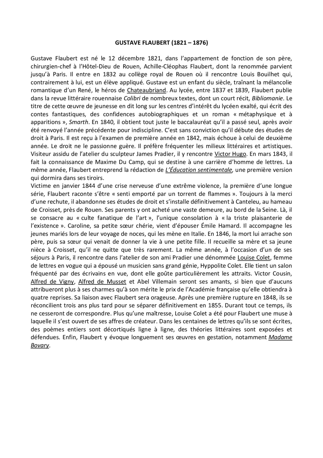 Gustave Flaubert Autore Francese Docsity