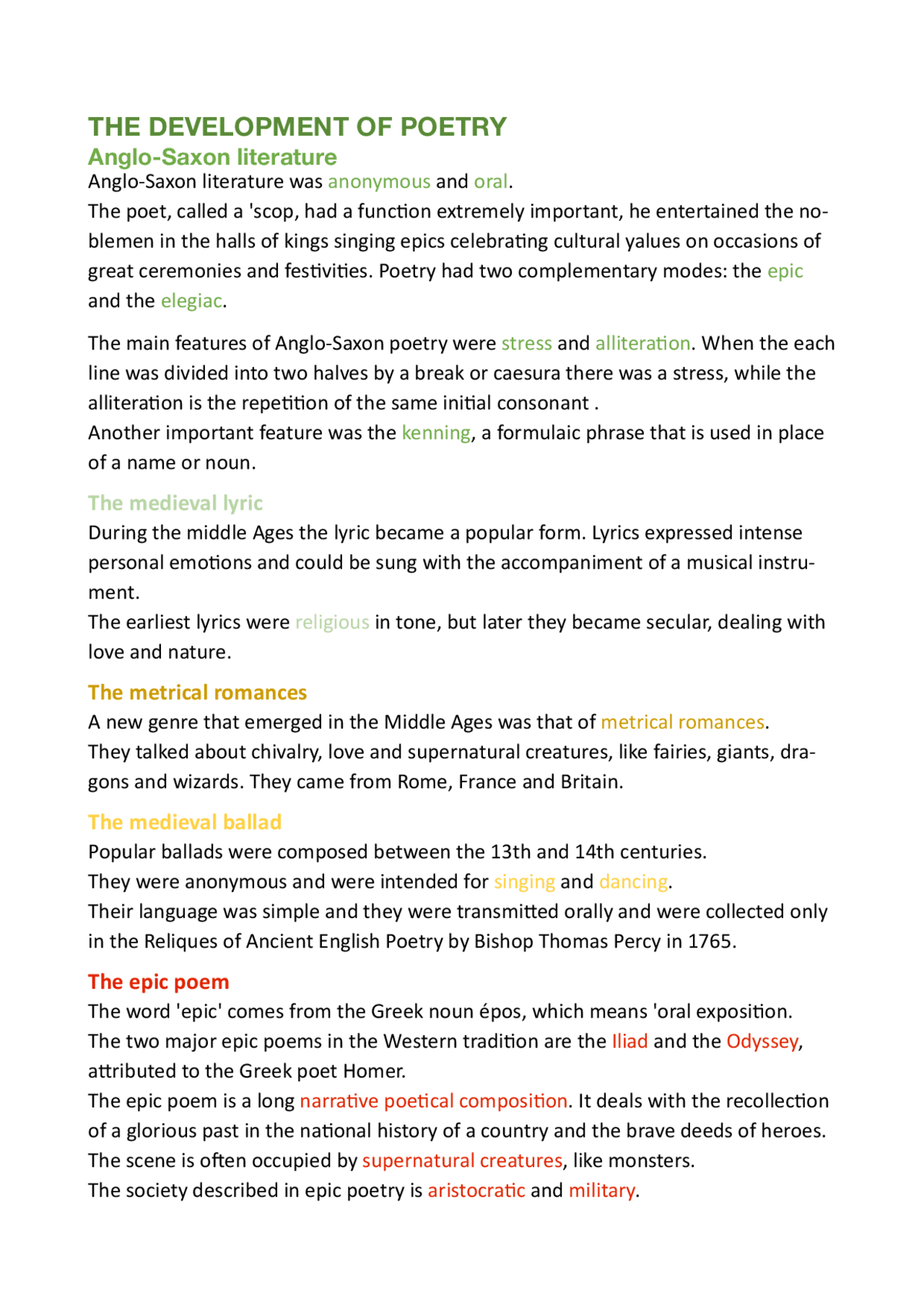 Beowulf and The Canterbury Tales - Docsity
