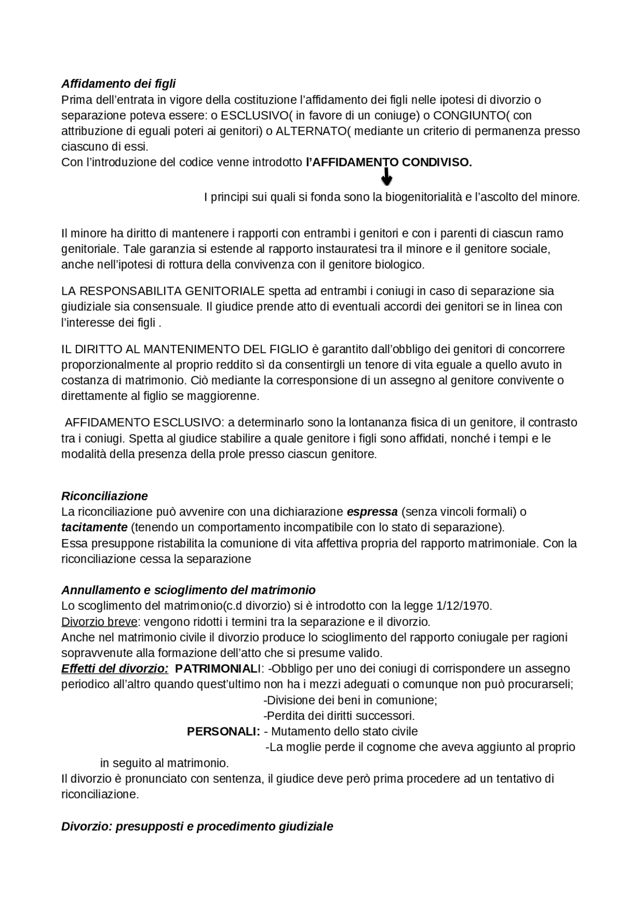 Affidamento Dei Figli Docsity