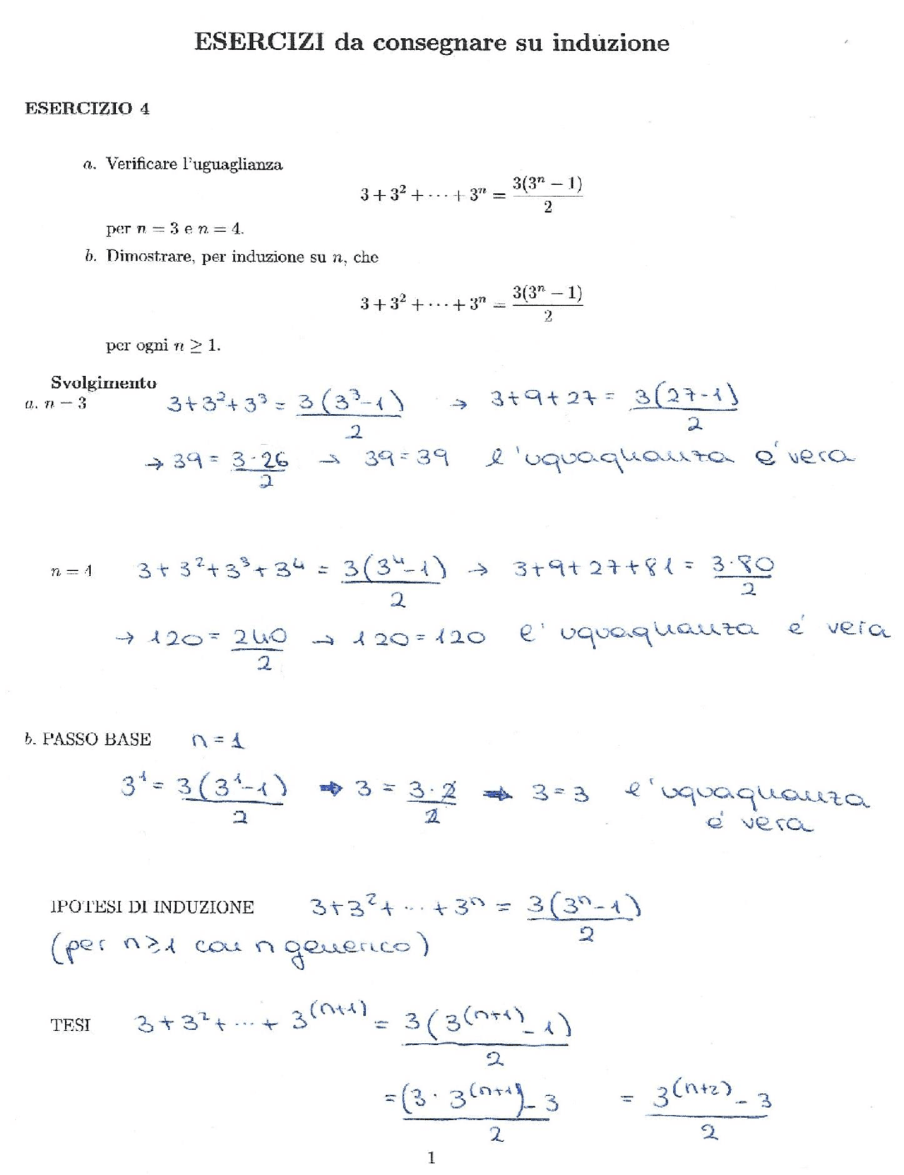 Esercitazione 2 Istituzioni Matematiche Docsity