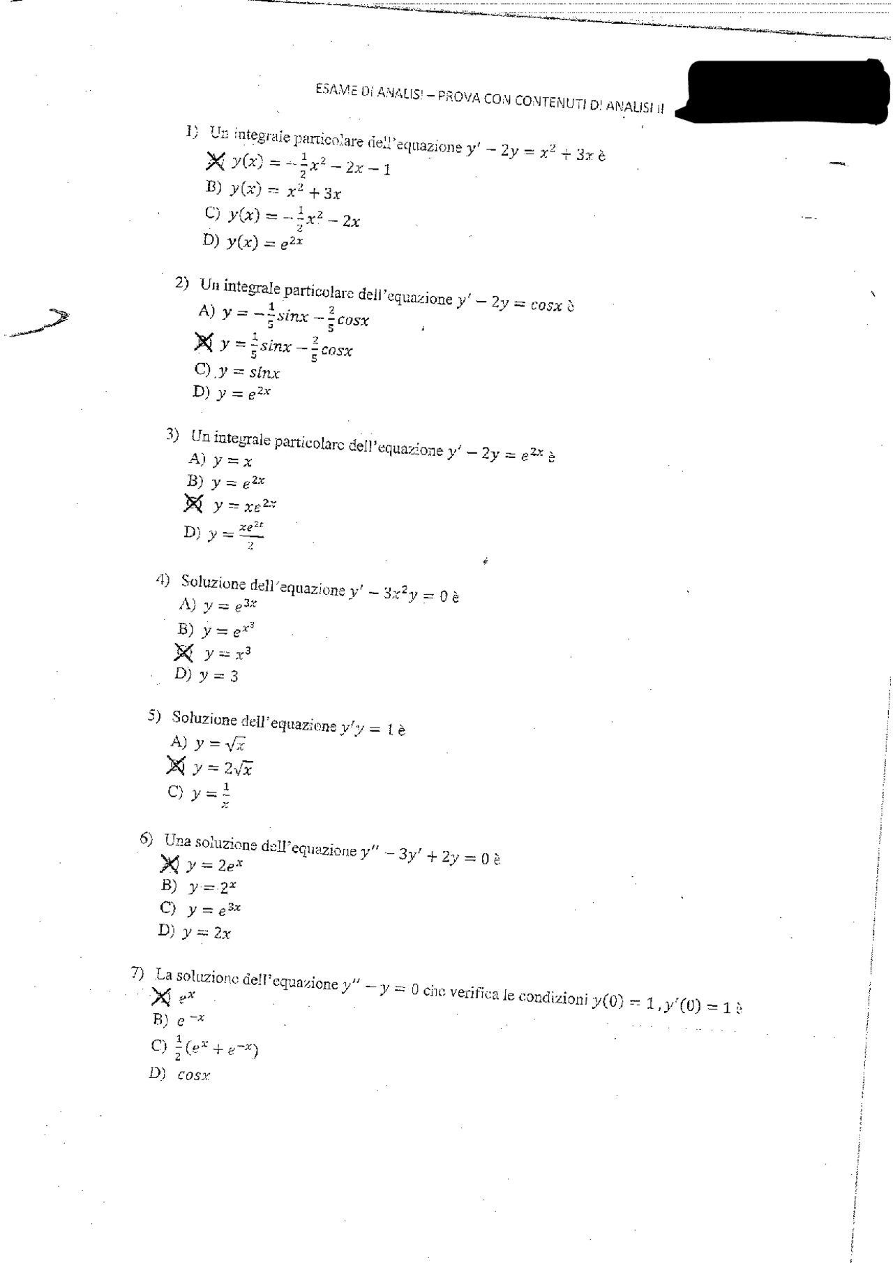 Prova Analisi `ii Docsity