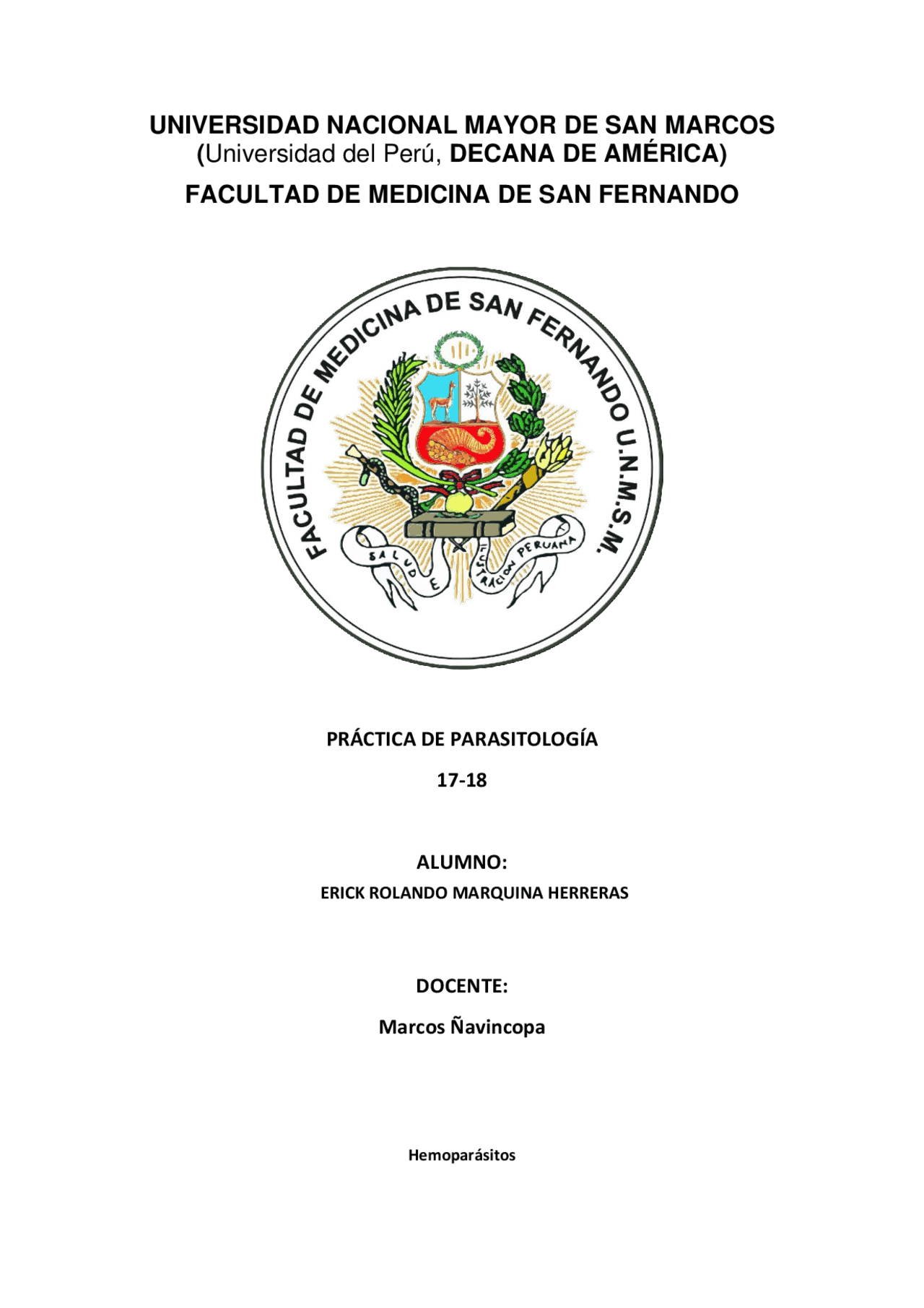 Parasitología Ejercicios Ejercios De Parasitología Docsity