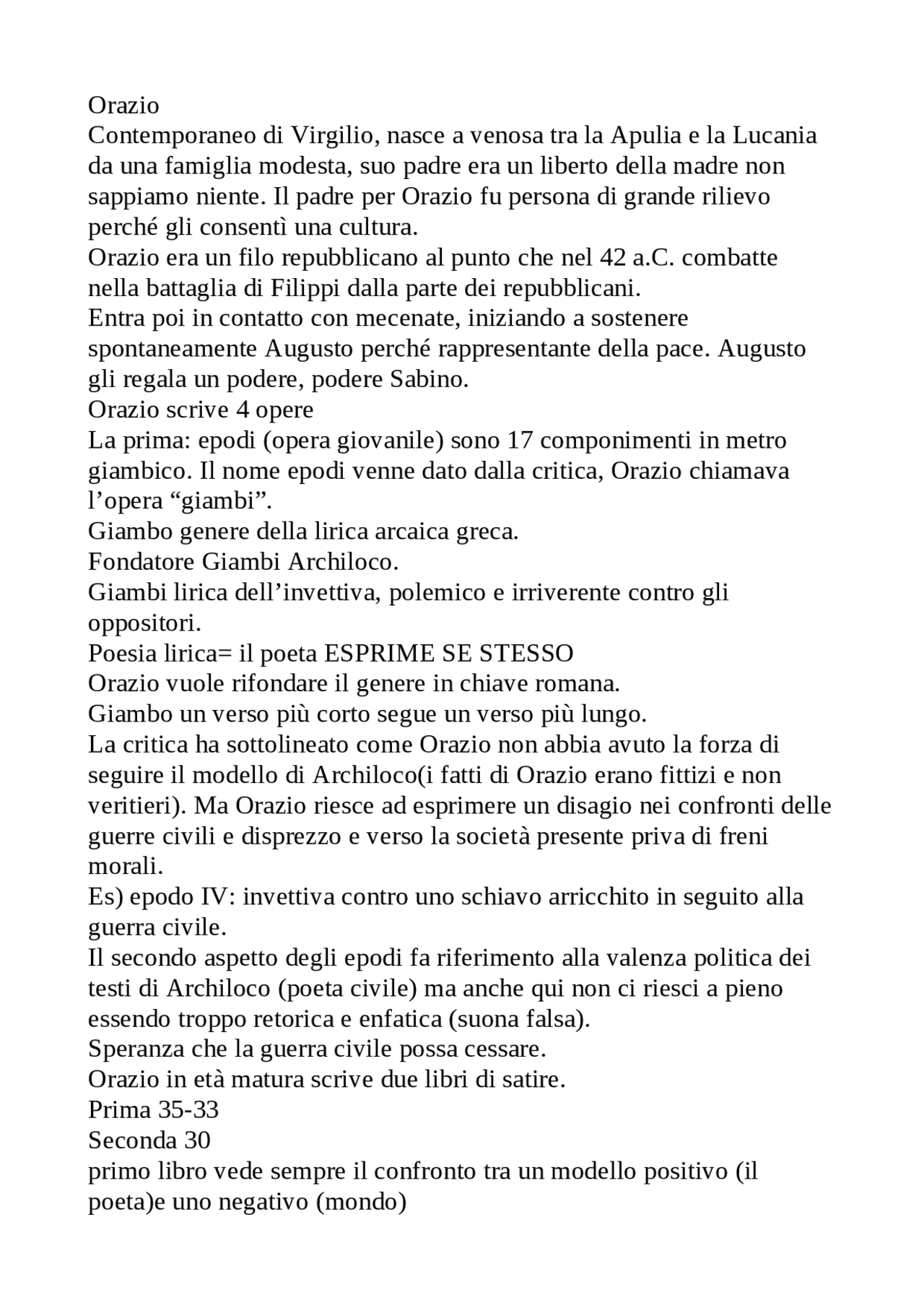 Orazio Vita E Opere Docsity