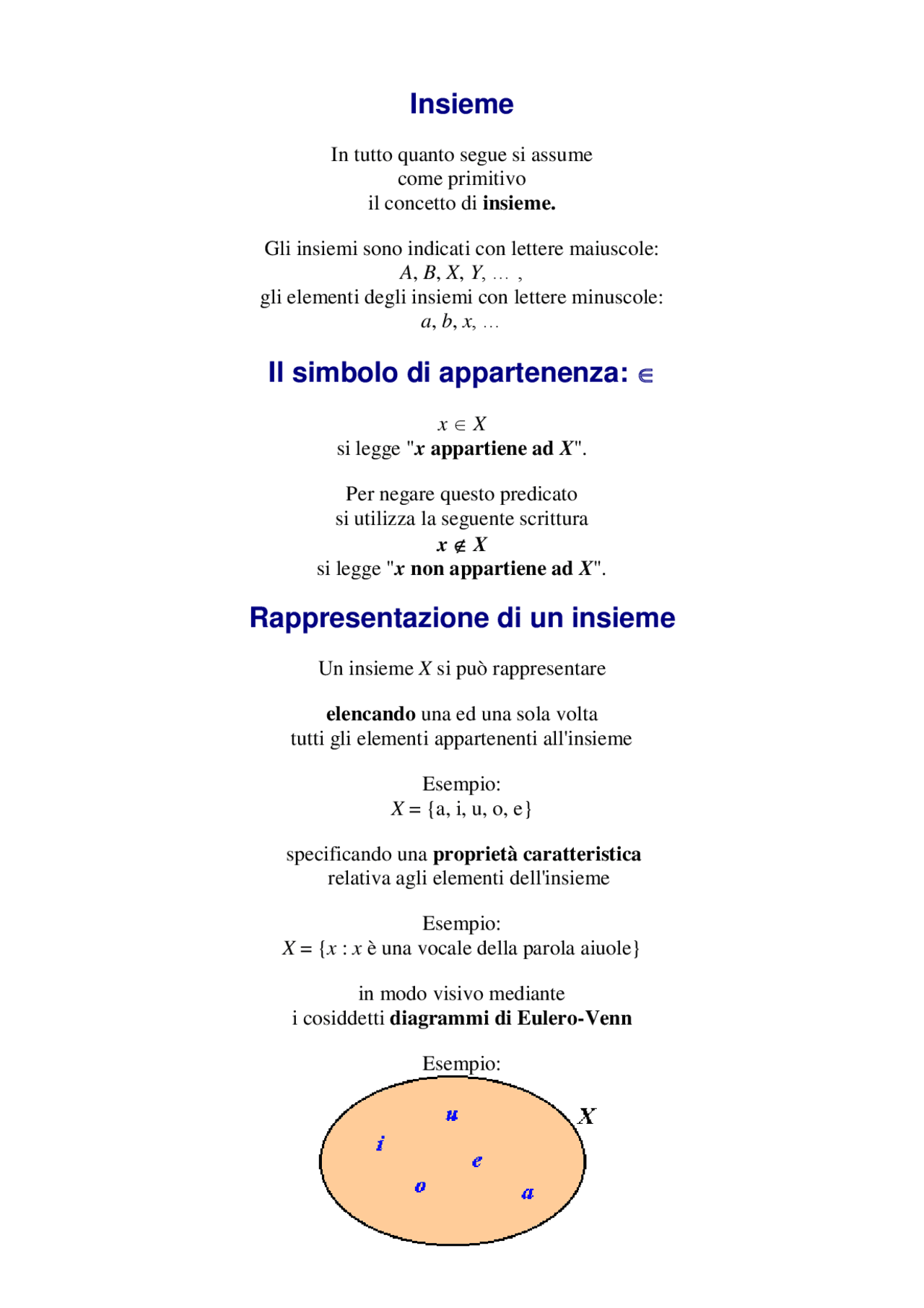 Gli insiemi - logica insiemistica | Dispense di Matematica Generale ...