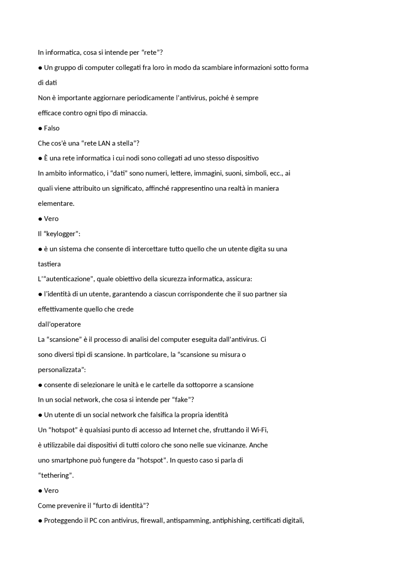 Modulo 4 Eipass Sicurezza In Informatica Esercizi Di Informatica