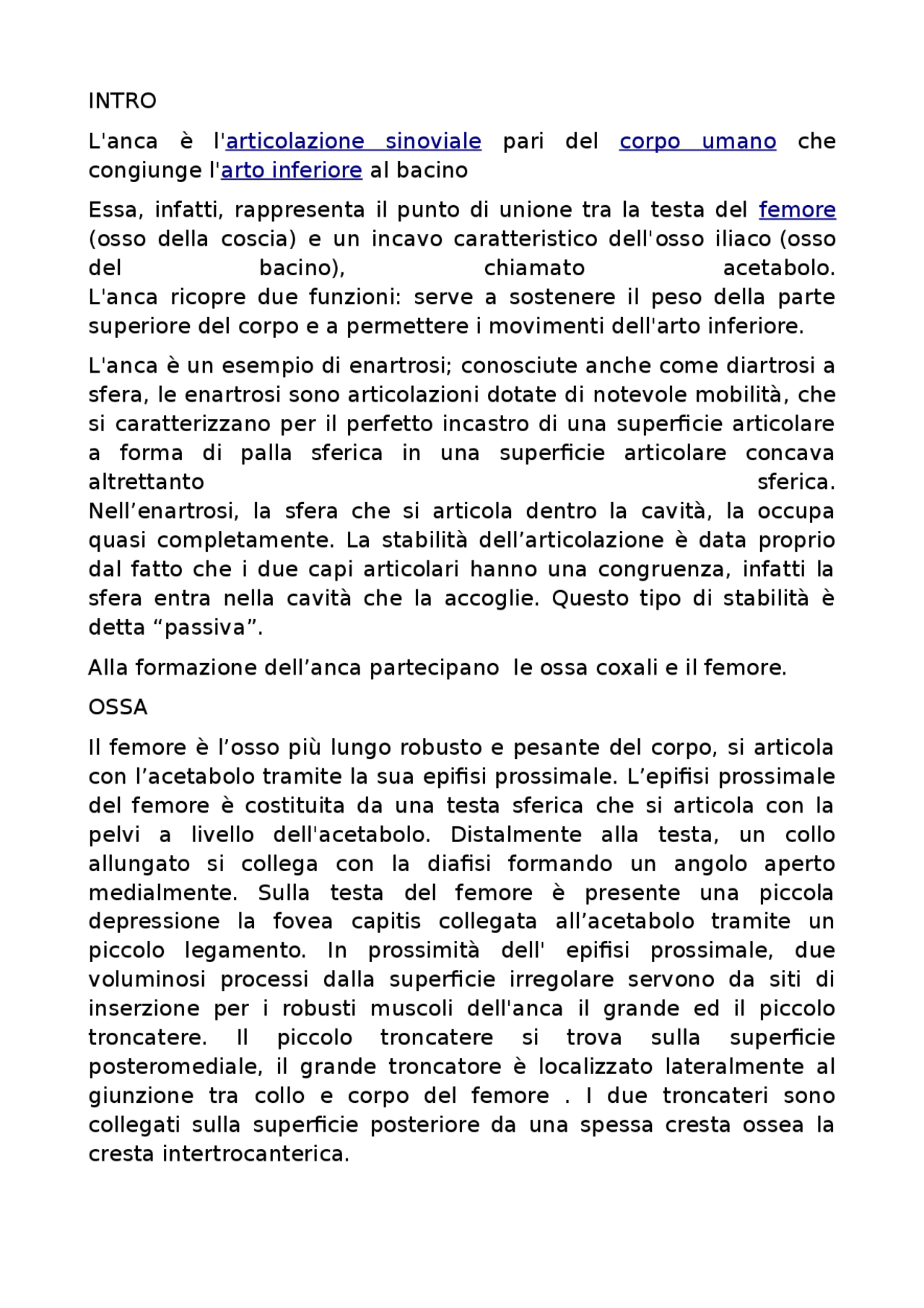 Articolazione dell'anca: ossa, muscoli, innervazione, vascolarizzazione ...