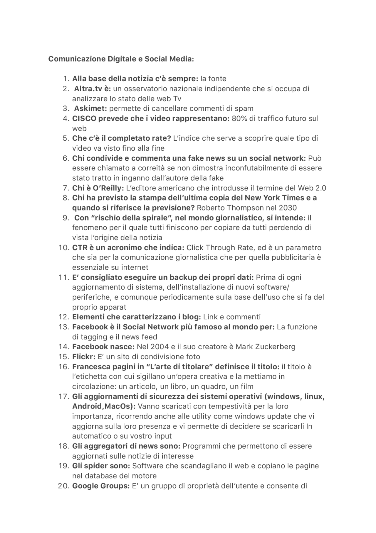 Comunicazione Digitale e Social Media- L15 Unipegaso | Appunti di ...