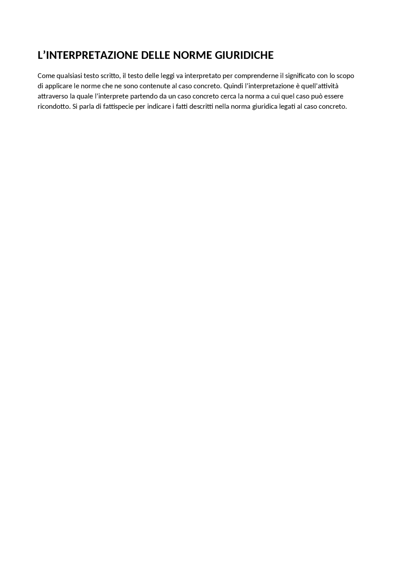 Interpretazione Norme Giuridiche Docsity