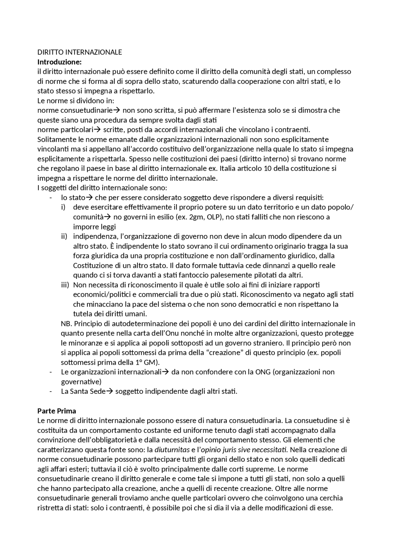 Diritto Internazionale B Conforti Esame Galantini Docsity