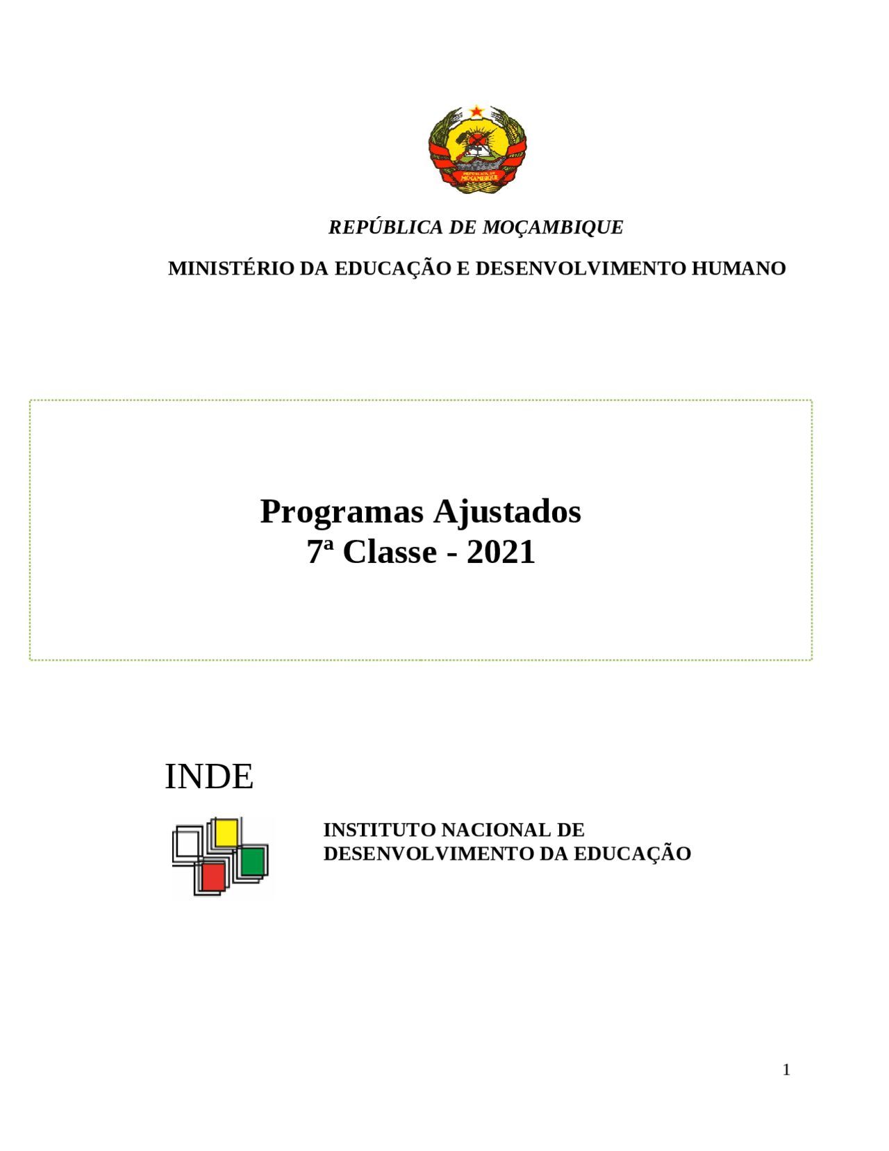 PROGRAMA REAJUSTADO DA 7ª CLASSE | Manuais, Projetos, Pesquisas ...