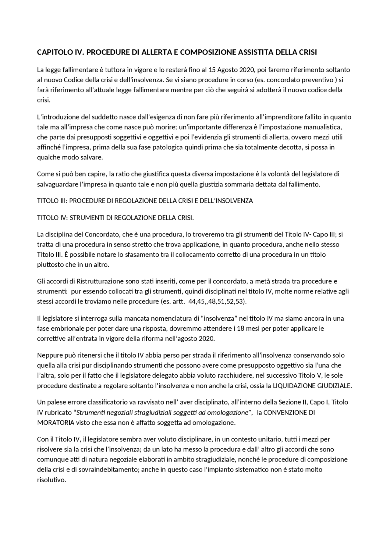 Diritto fallimentare parte prima, seconda e terza - Docsity