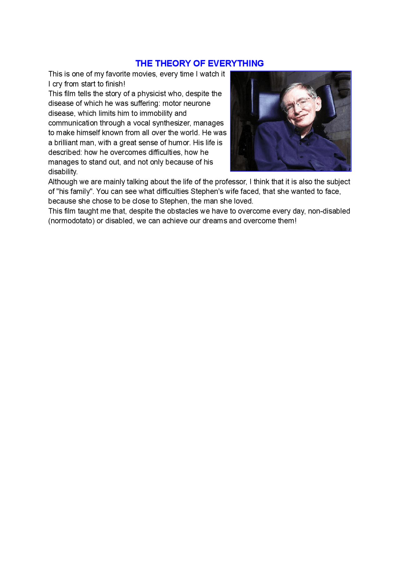 FILM: THE THEORY OF EVERYTHING - topics that are talked about in the ...