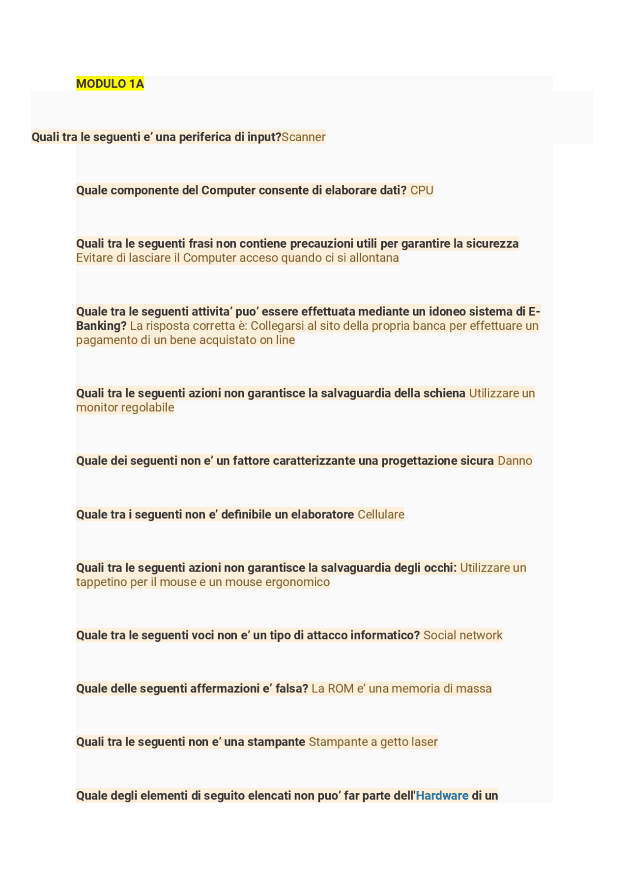 Modulo 1 Eirsaf Full Uniscentia Prove Desame Di Computer Science