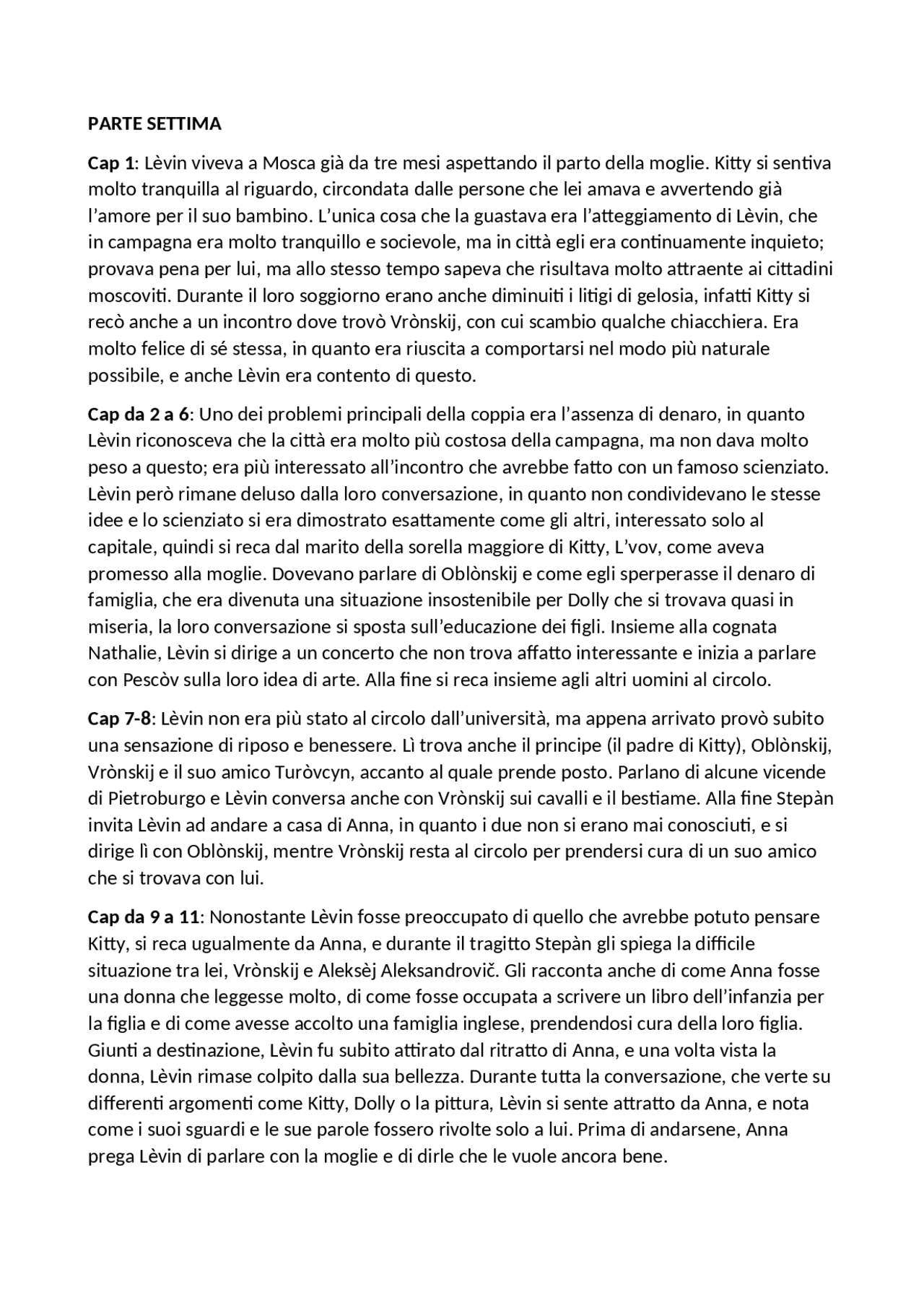 Riassunto dettagliato Anna Karenina (7-8 parte) | Sintesi del corso di ...