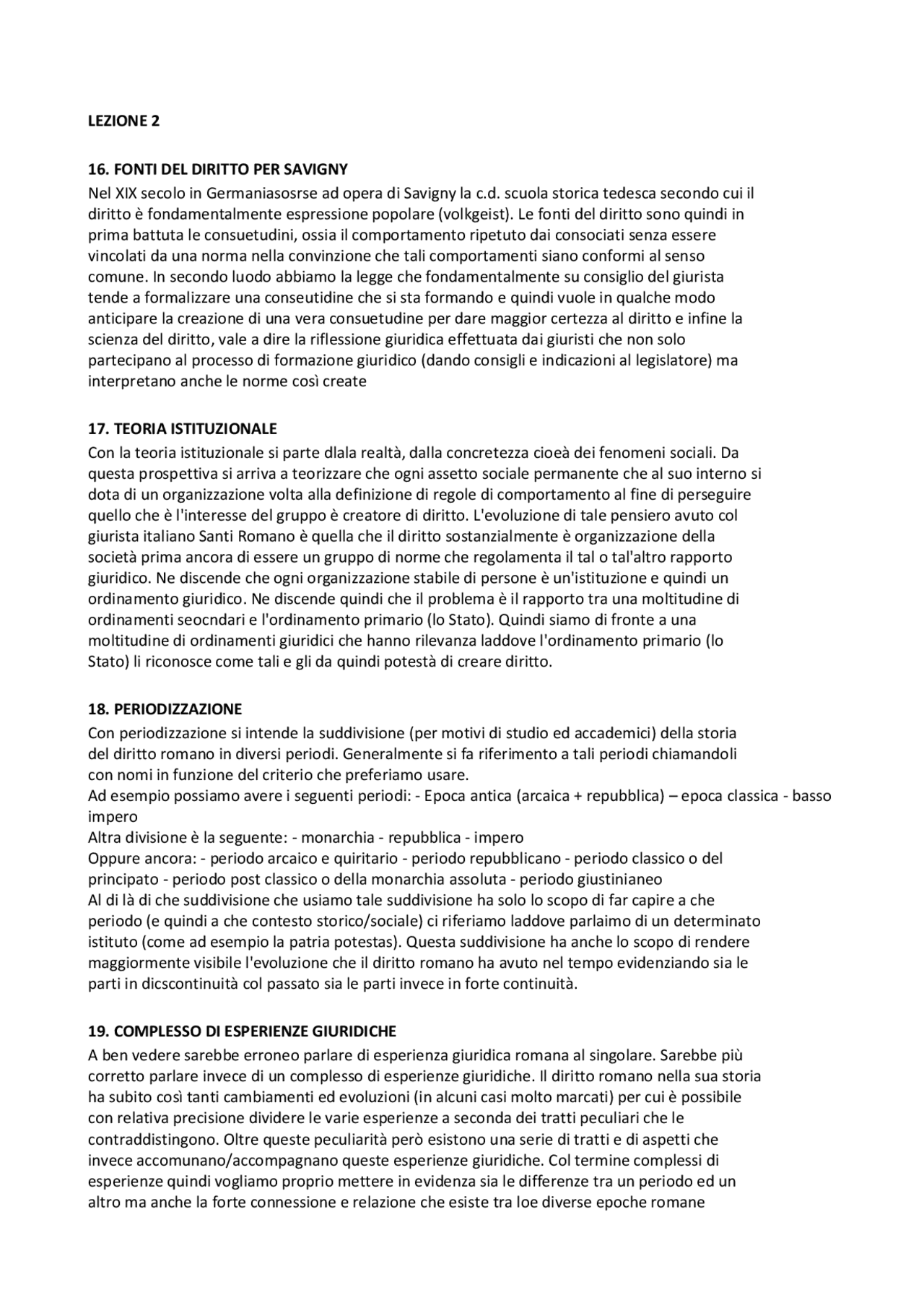 Paniere Risposte Aperte Diritto Romano Di Mauro Antonietta Docsity