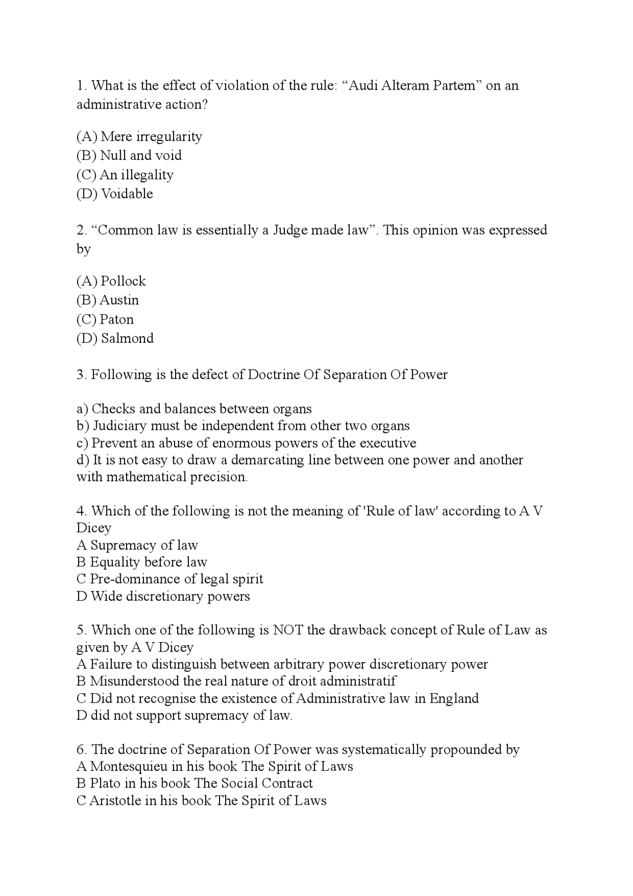 What is the effect of violation of the rule: “Audi Alteram Partem” on ...