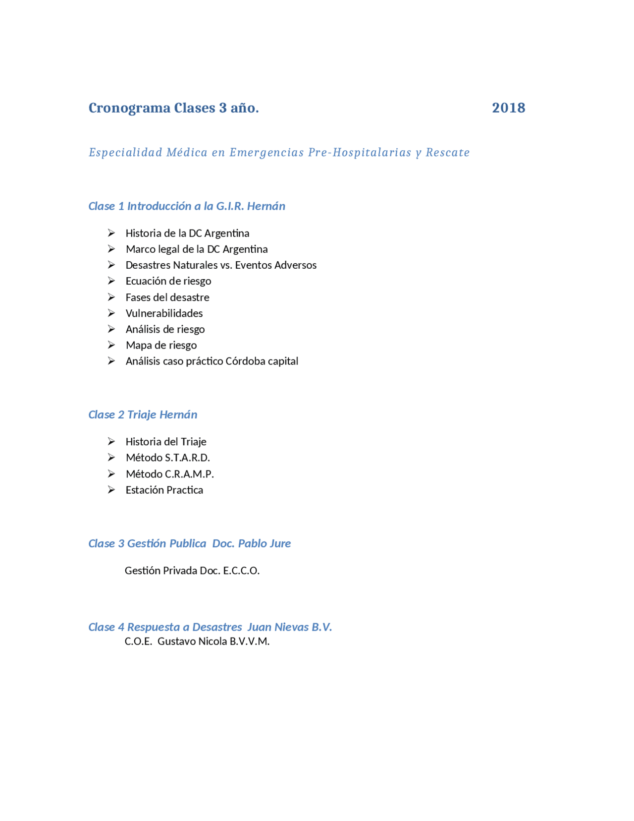 Clase de prueba para grado - Docsity