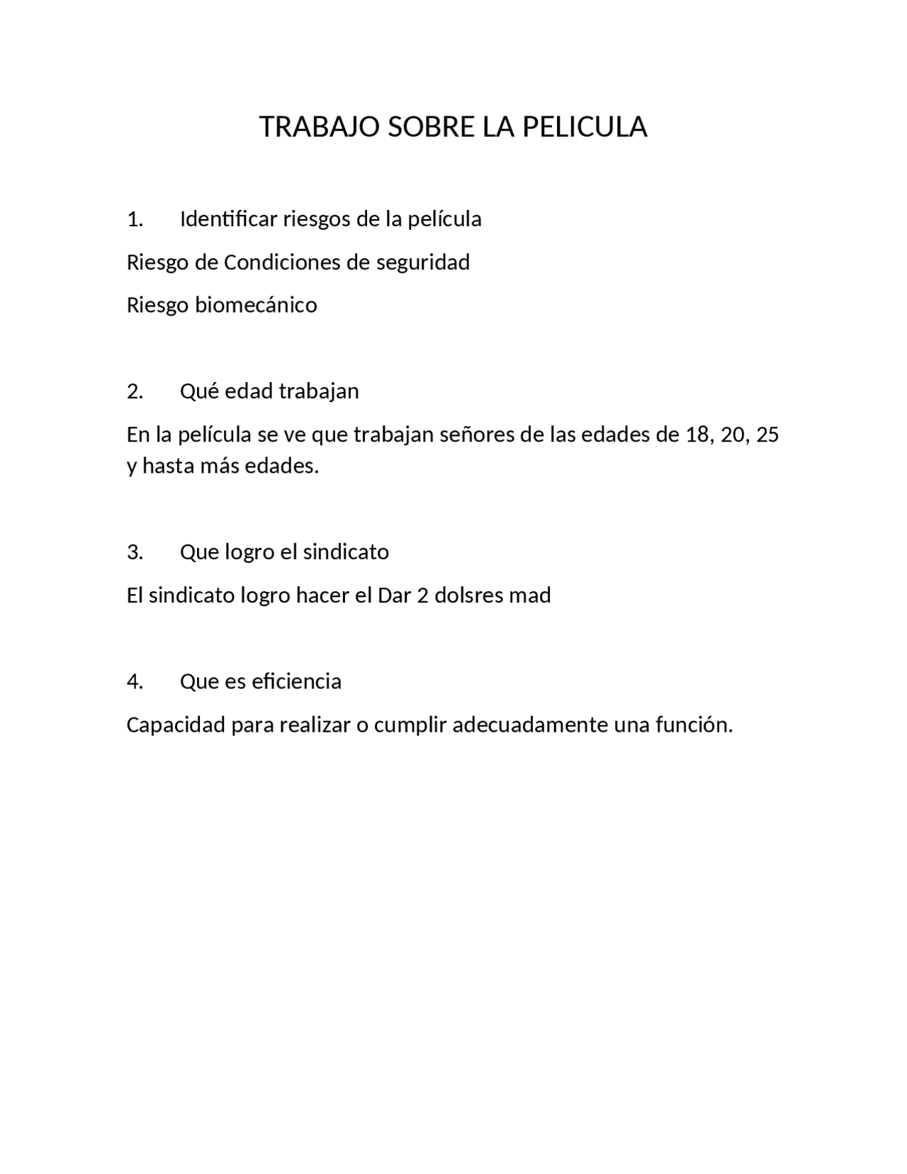 Resumen de película - Docsity