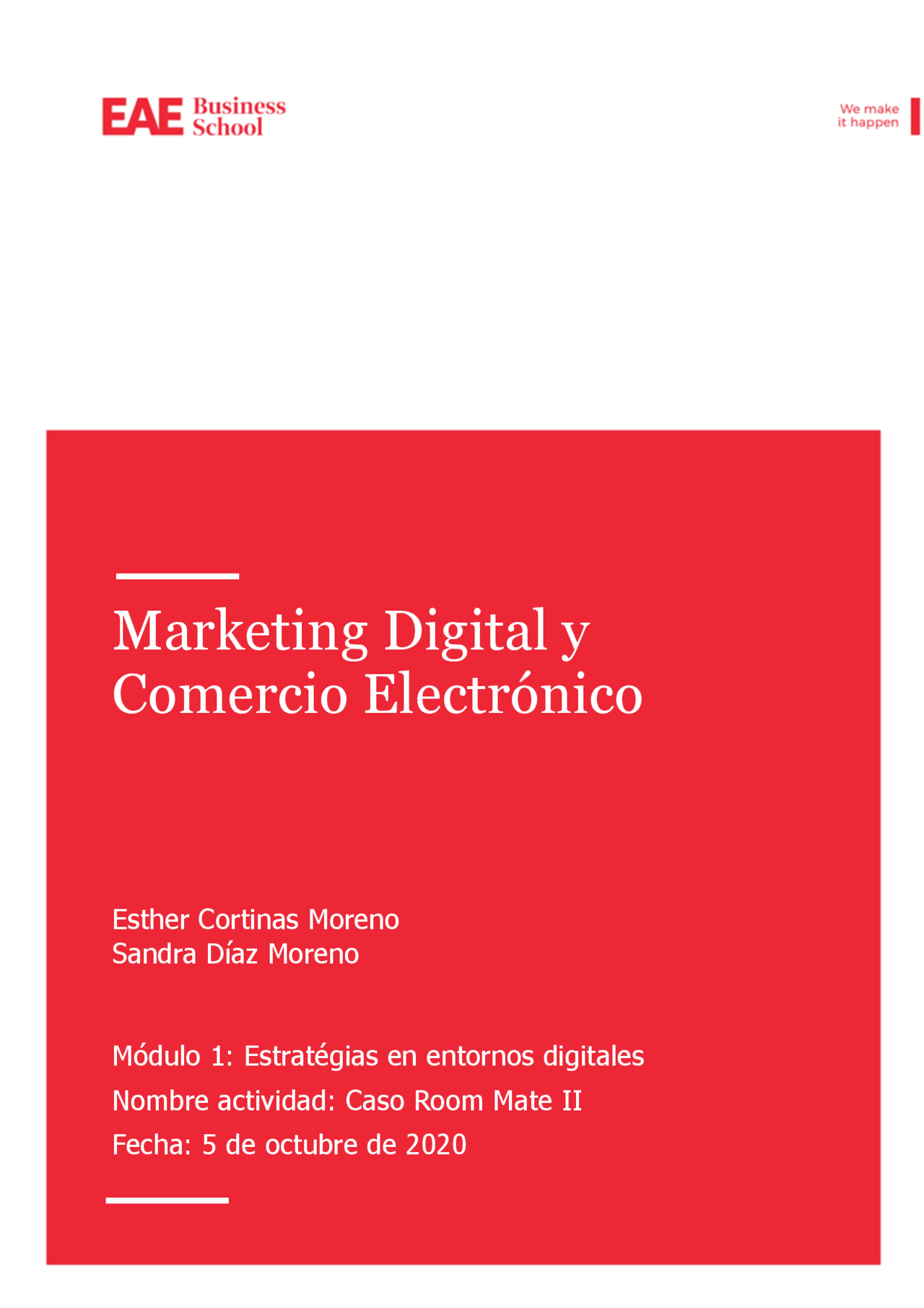Actividad 2 modulo 1 eat business school marketing digital y comercio electrónico - Docsity