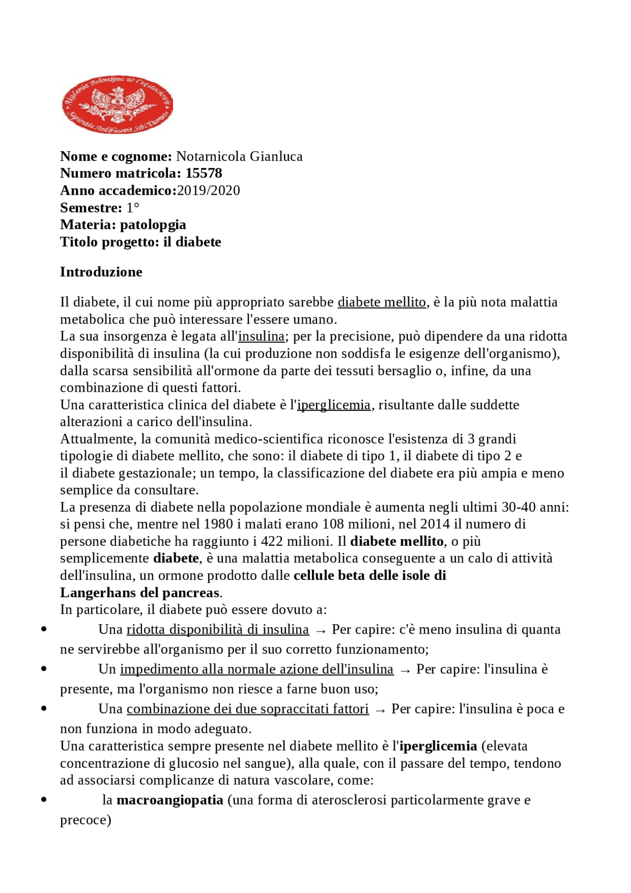 Il Diabete Infermieristica Docsity