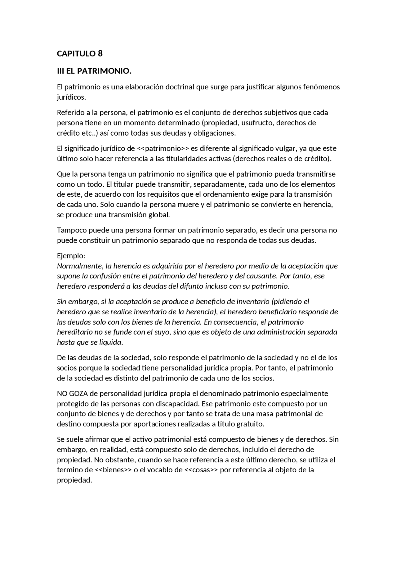 Apuntes De La Asignatura De Derecho Privado Docsity
