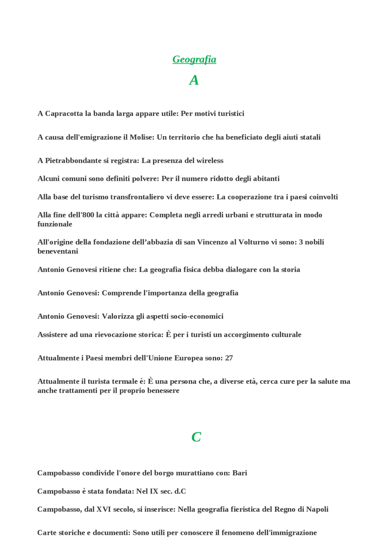 Geografia Test Scienze Turistiche Pegaso L 15 Docsity