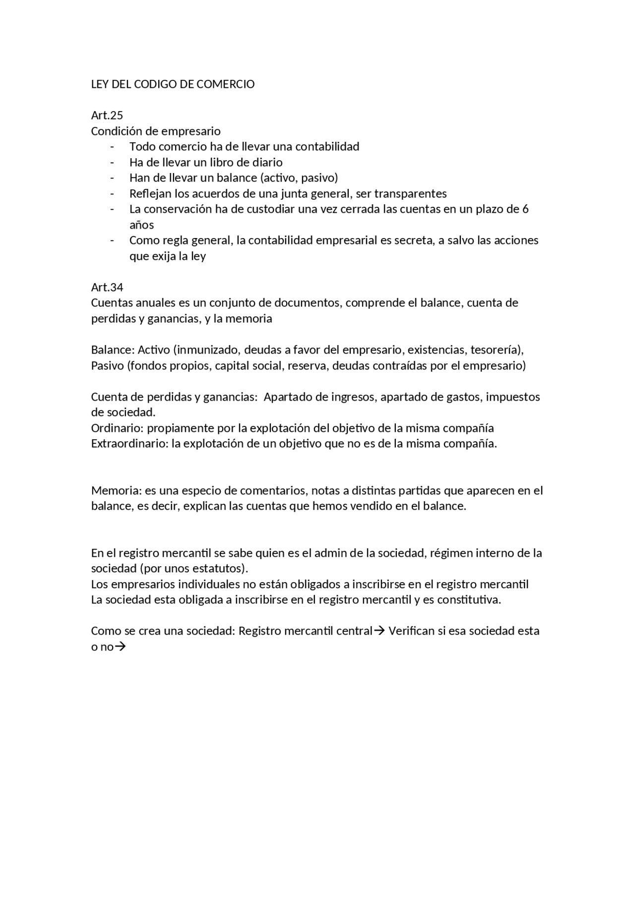 LEY DEL CODIGO DE COMERCIO - Docsity